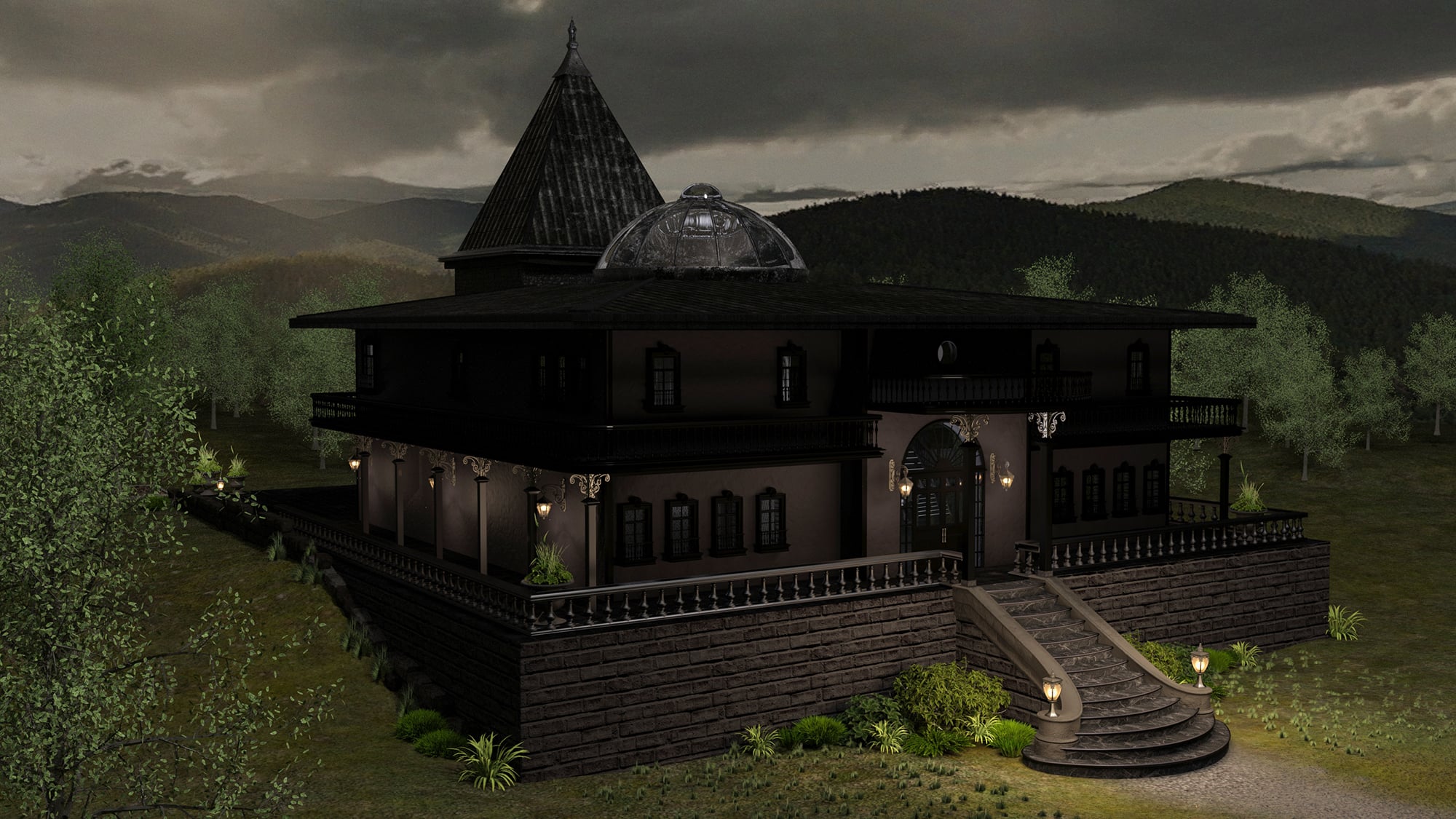 The Black House Base | Daz 3D