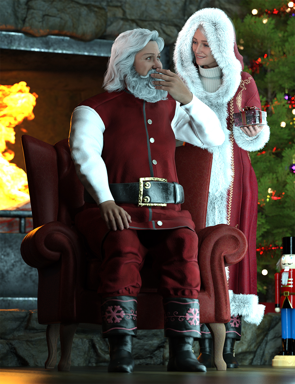The Clauses Poses for Minerva 9 and Nikolai 9 | Daz 3D