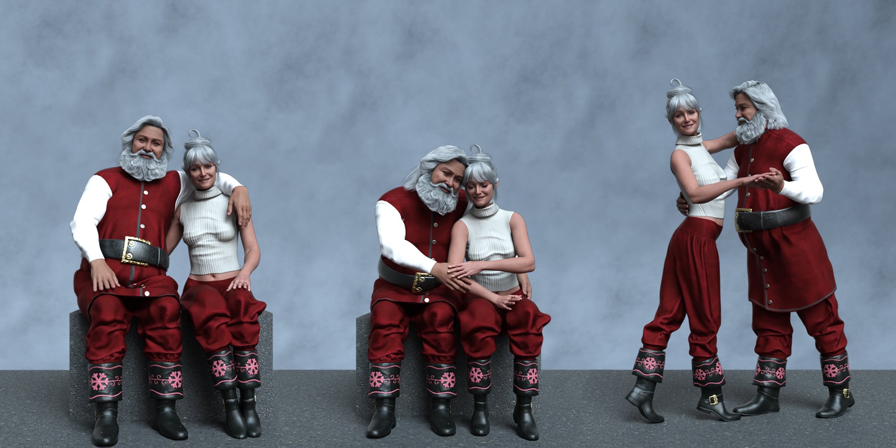 The Clauses Poses for Minerva 9 and Nikolai 9 | Daz 3D