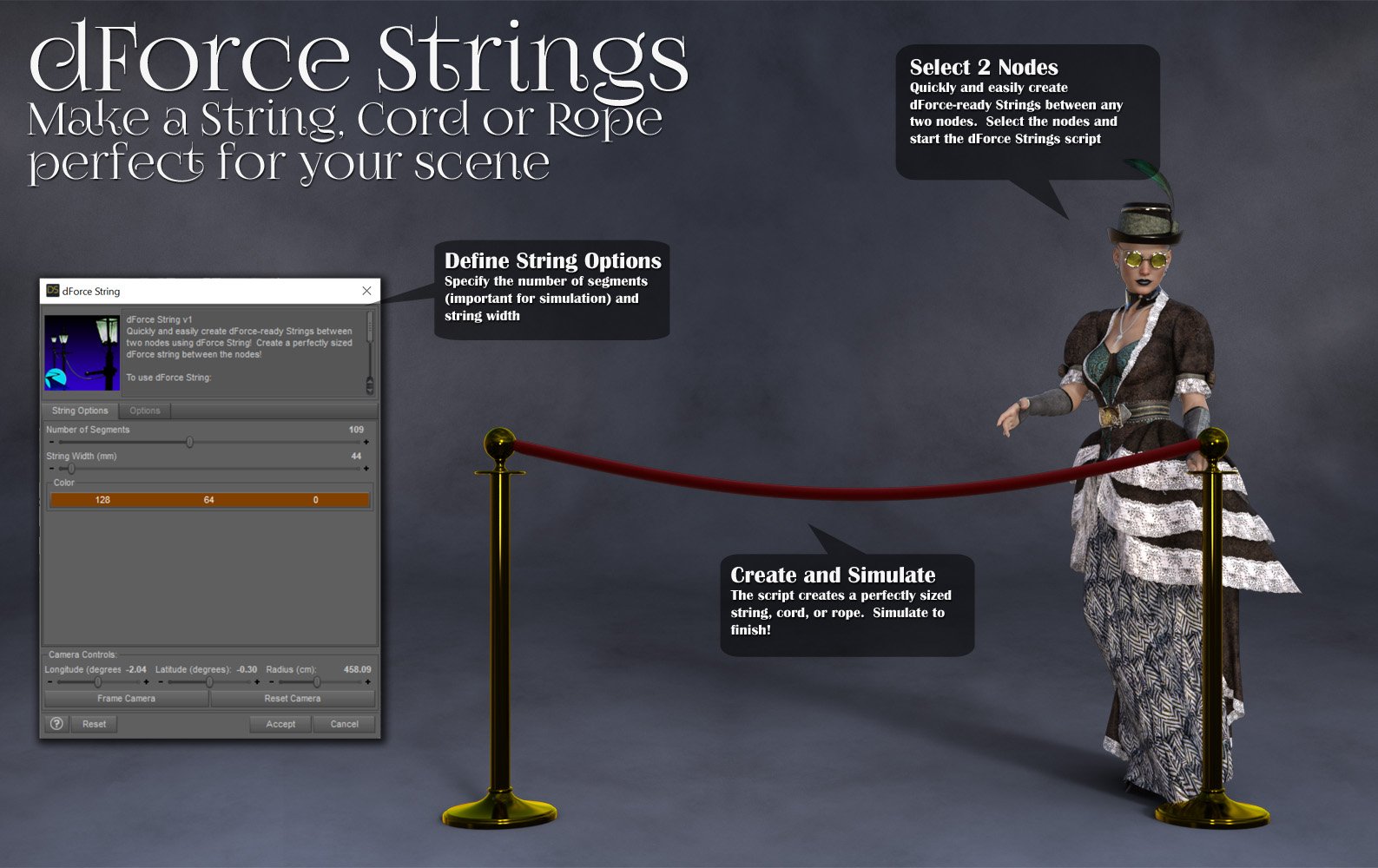 dForce Strings and String Lights | Daz 3D
