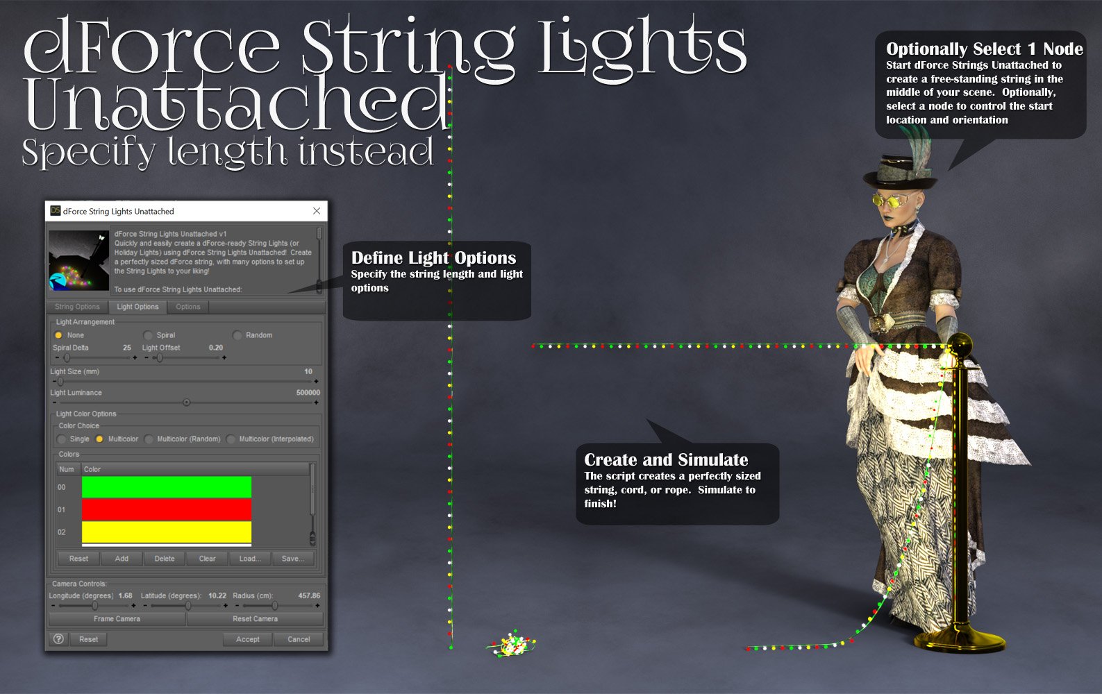 dForce Strings and String Lights | Daz 3D