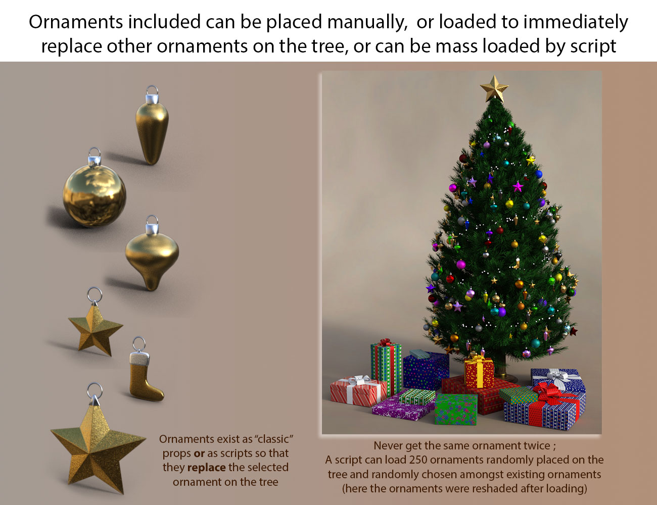 V3D Christmas Gifts and Tree | Daz 3D