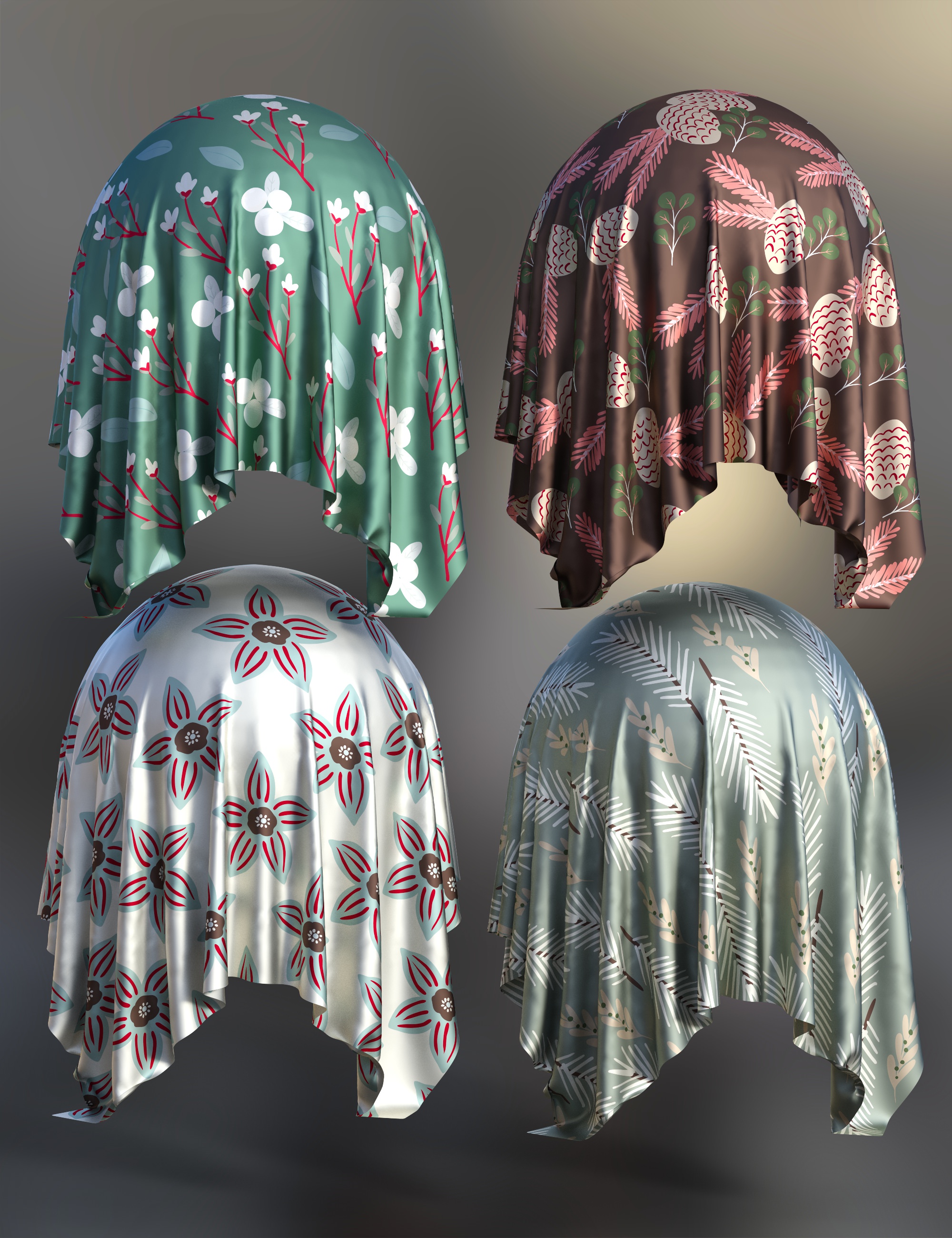 Magic Christmas Silk Fabric Iray Shaders and Merchant Resource | Daz 3D