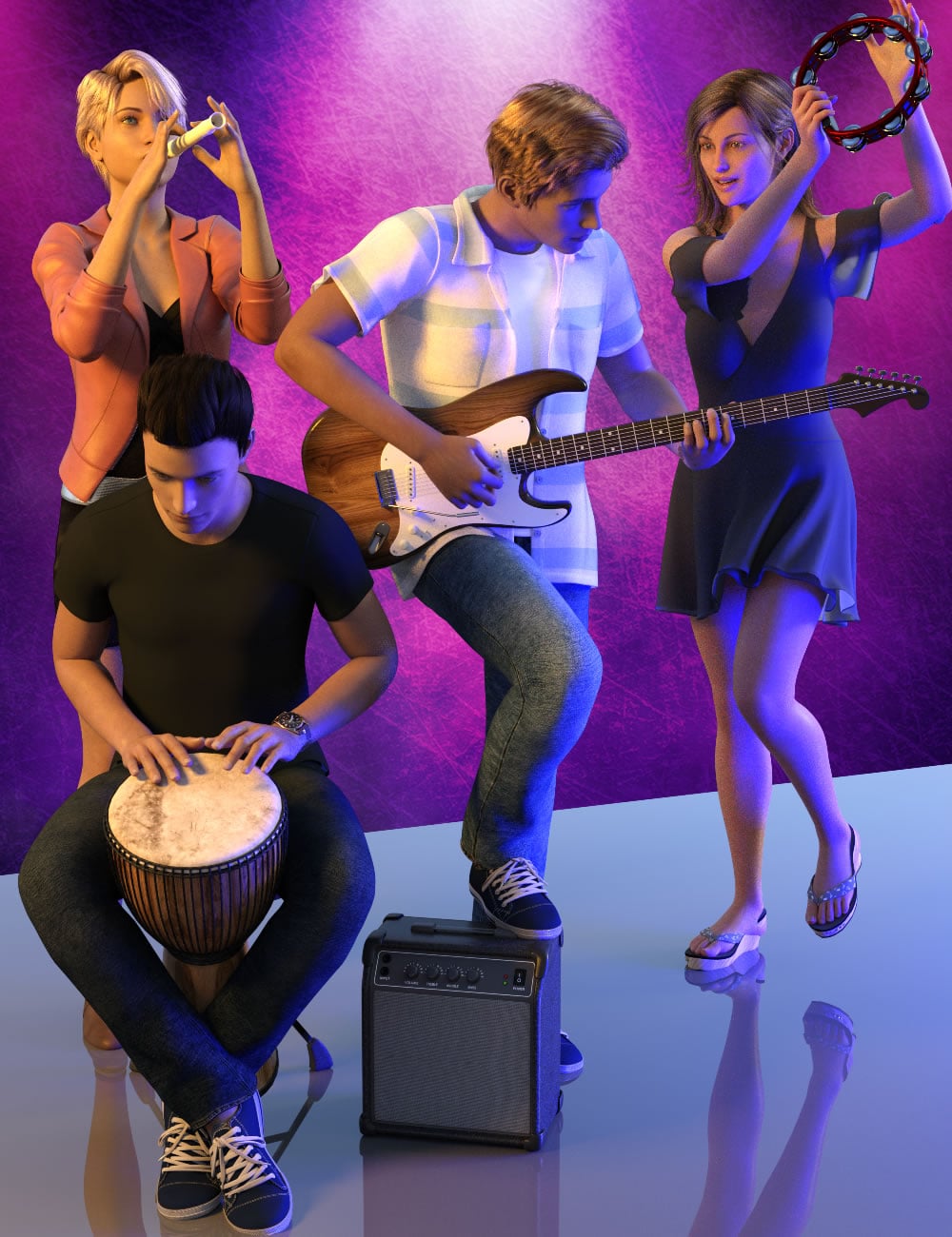 Hobby Props Music Poses for Genesis 8 | Daz 3D