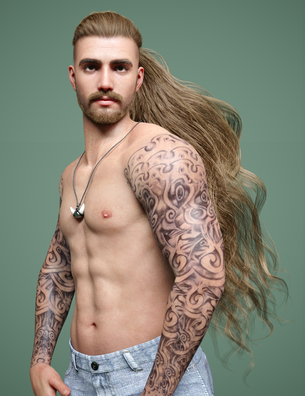 Garcia dForce Long Ponytail Set for Genesis 8, 8.1, and 9 | Daz 3D