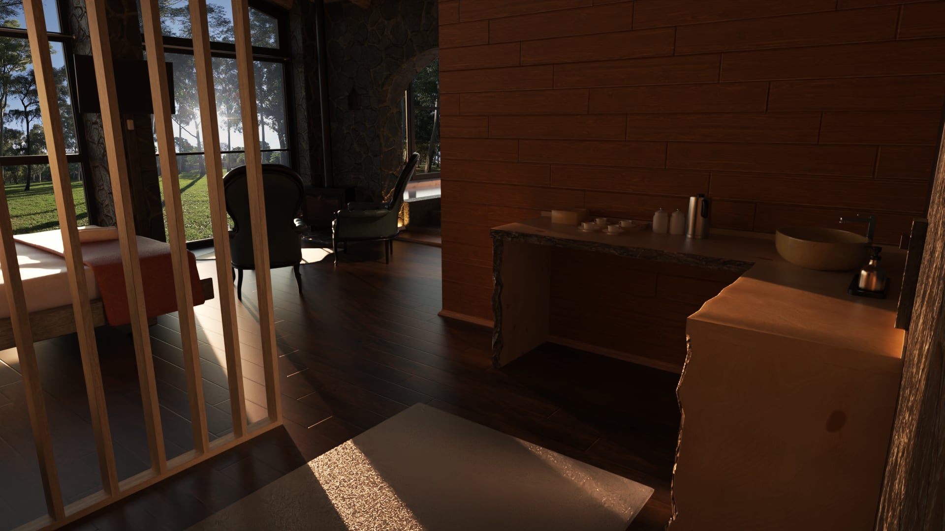 Luxury Stone House | Daz 3D