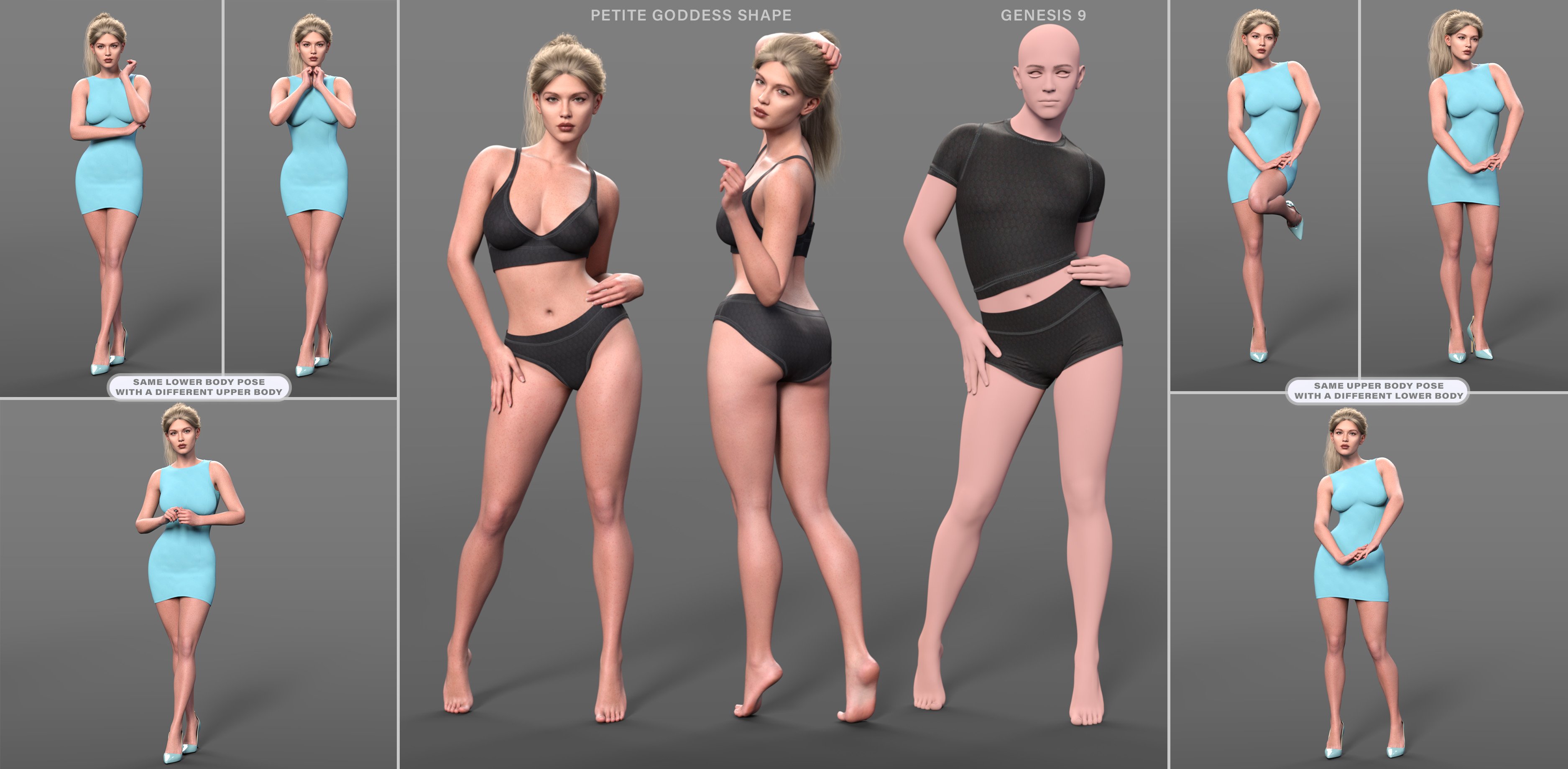 Z Petite Goddess Shape and Pose Mega Set for Genesis 9 | Daz 3D