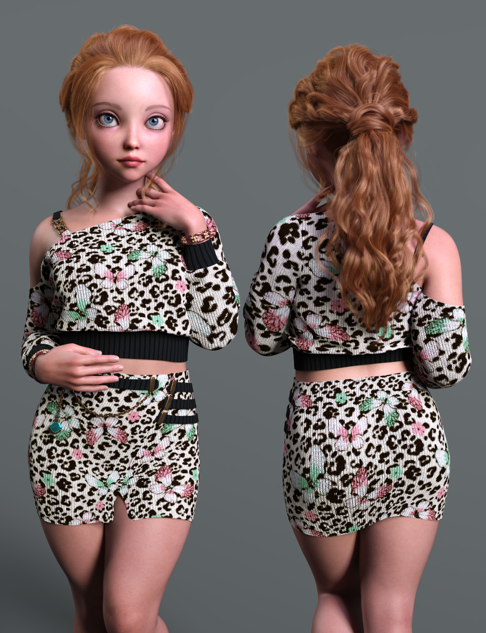 Versatility for dForce Pamela Blouse Skirt Outfit for Genesis 9 | Daz 3D