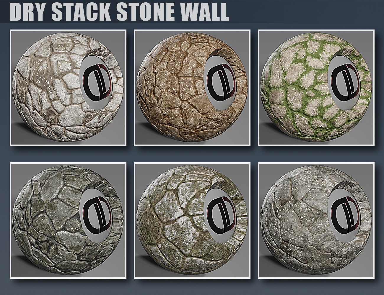 DD PBR Stone Wall Shaders for Iray Vol 3 | Daz 3D