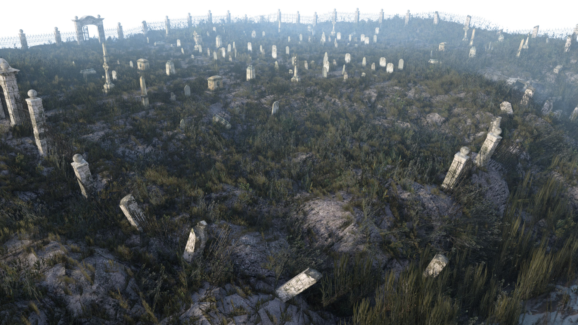 Old Victorian House Graveyard | Daz 3D