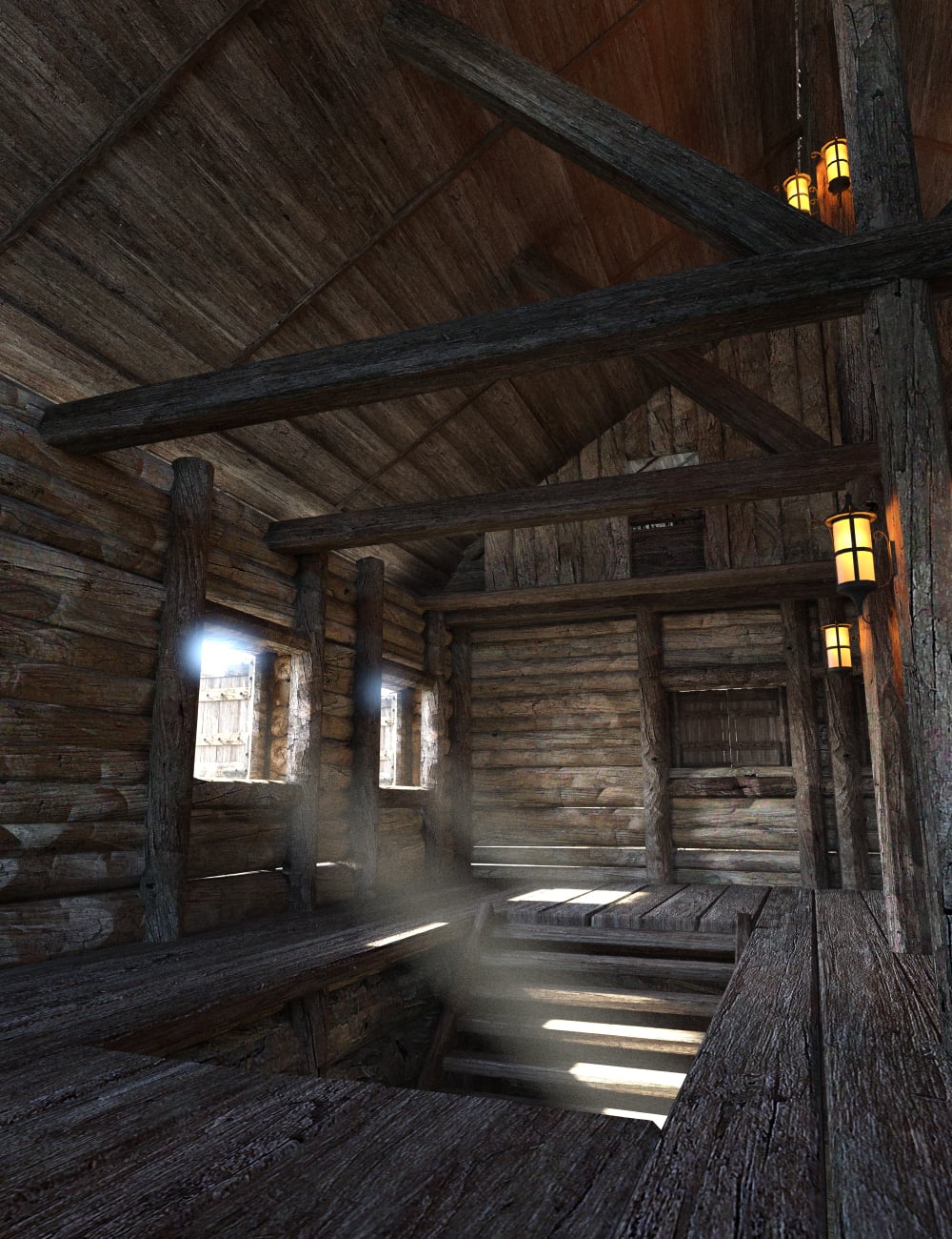 Thatched Cabins | Daz 3D