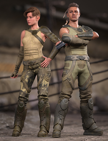 Desert Guard Sci-Fi Outfit for Genesis 9 | Daz 3D
