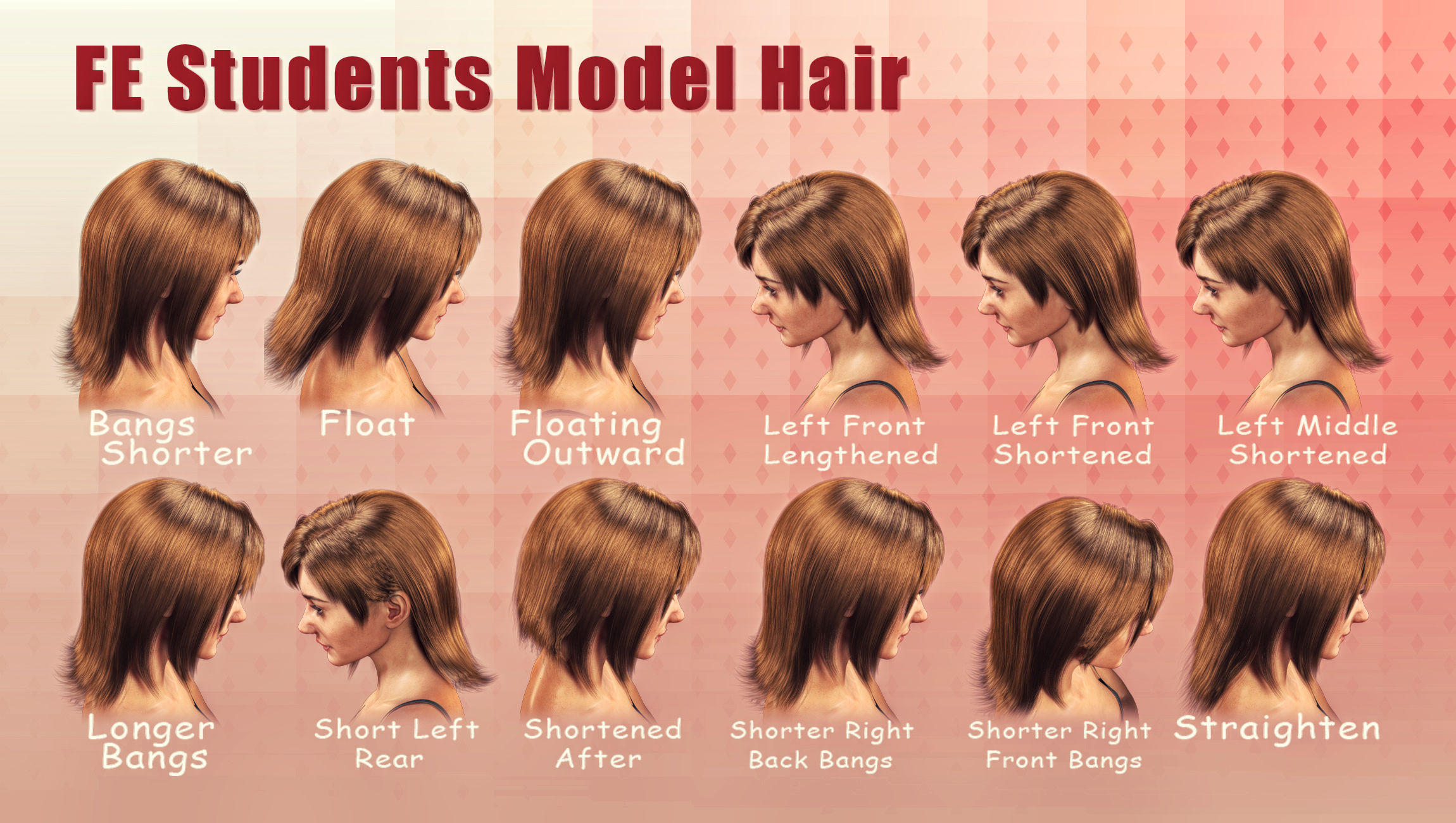 FE Students Model Hair for Genesis 8 and 8.1 Female | Daz 3D