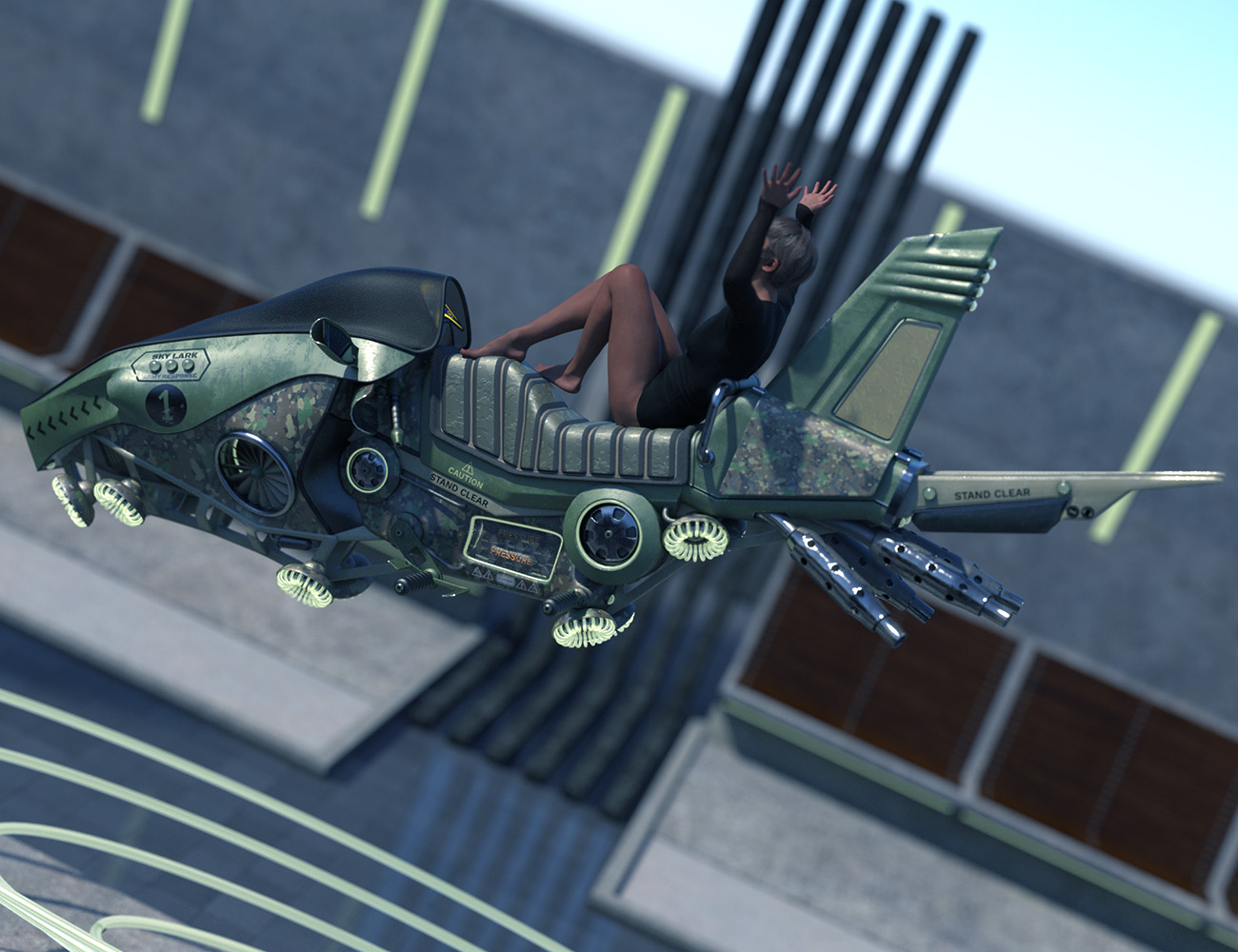 Skins for Sky Lark Hover Bike | Daz 3D