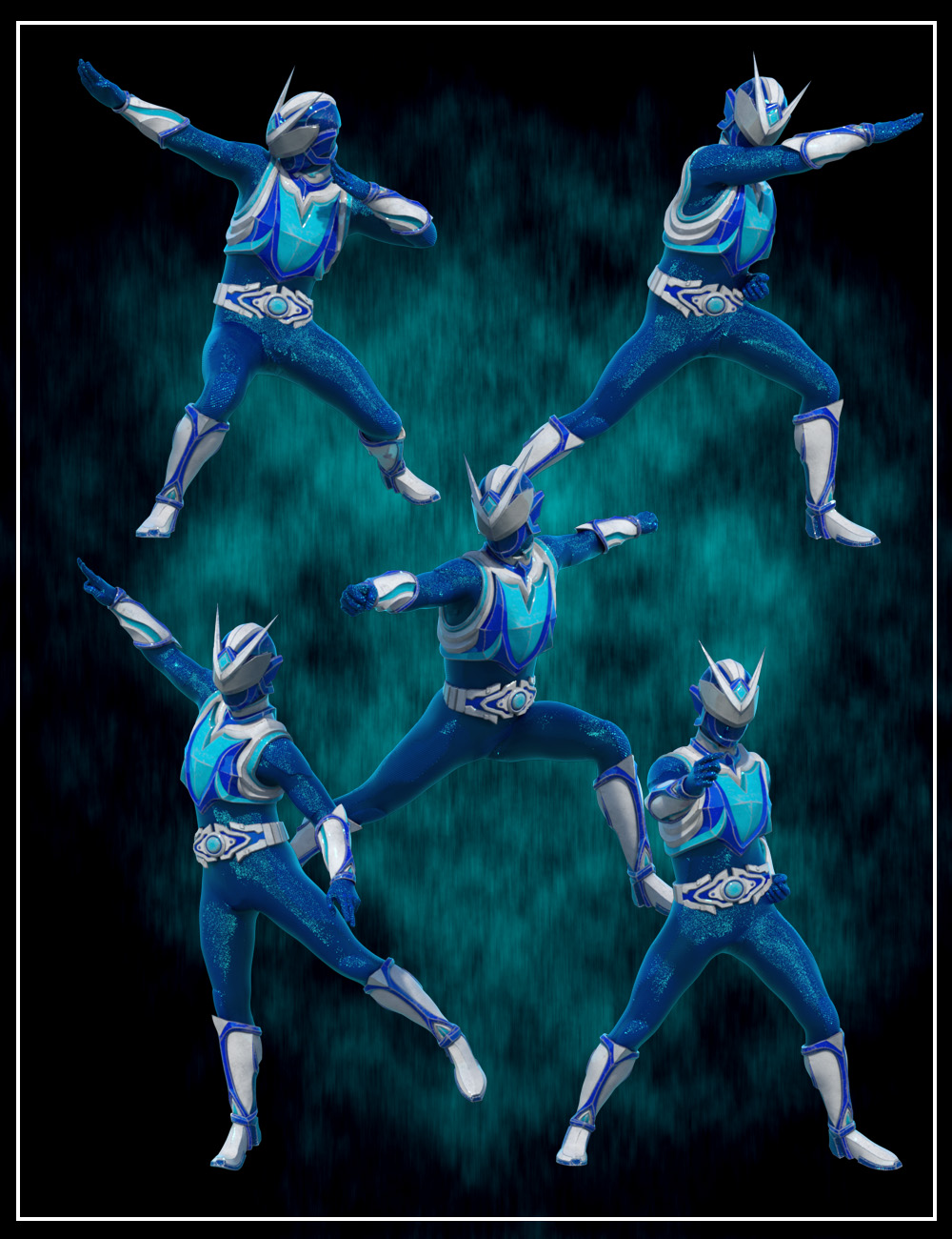 Sentai Poses for Genesis 9 and Victoria 9 | Daz 3D