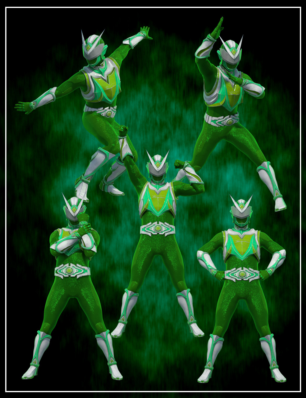 Sentai Poses for Genesis 9 and Victoria 9 | Daz 3D