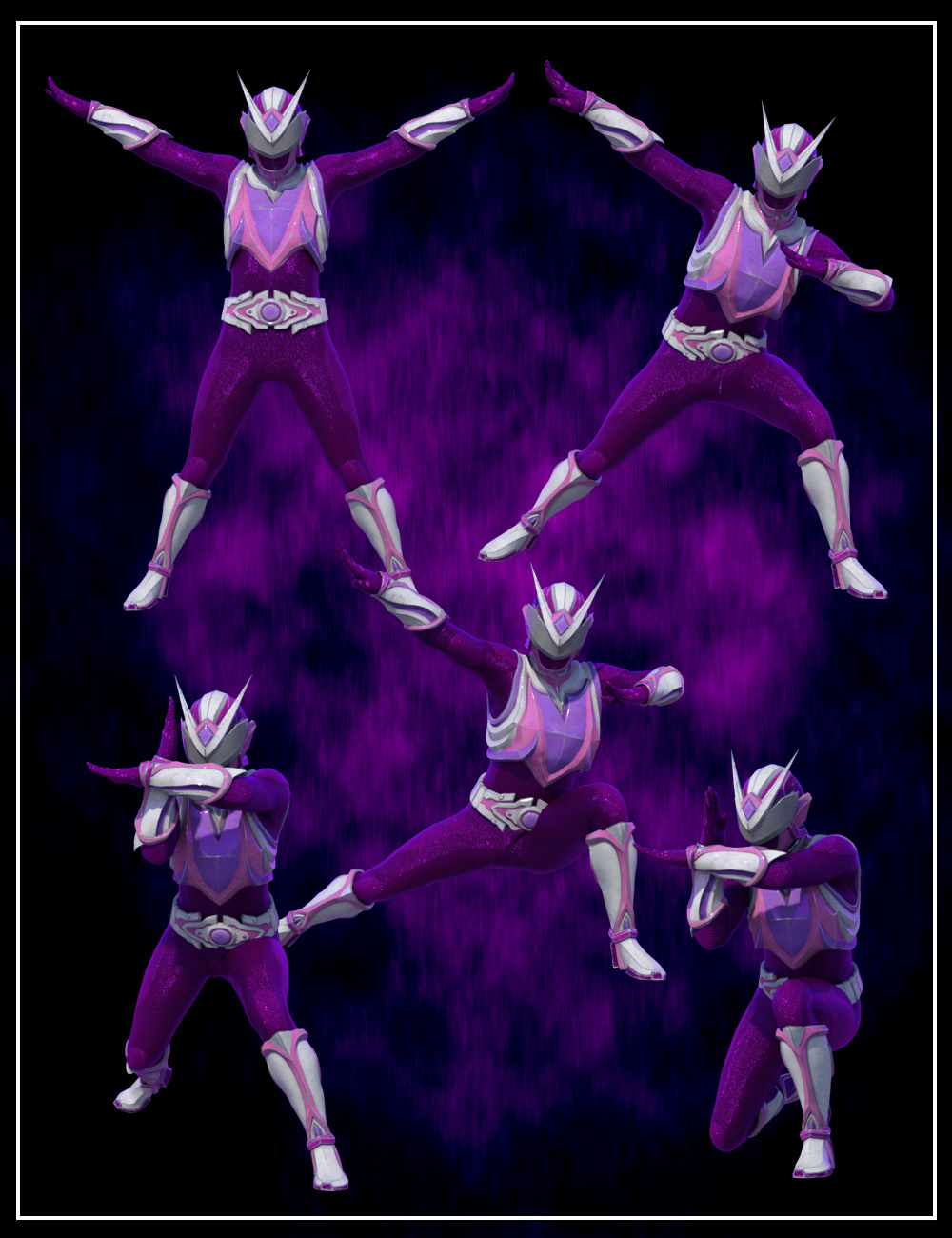 Sentai Poses for Genesis 9 and Victoria 9 | Daz 3D