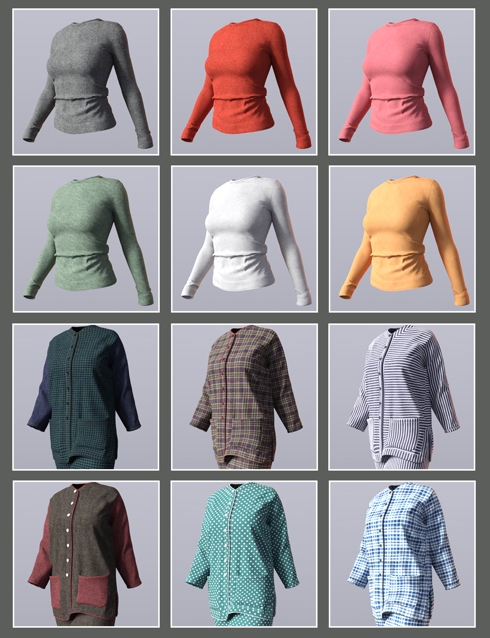 dForce Comfy Pajama Set for Genesis 9, 8, and 8.1 | Daz 3D