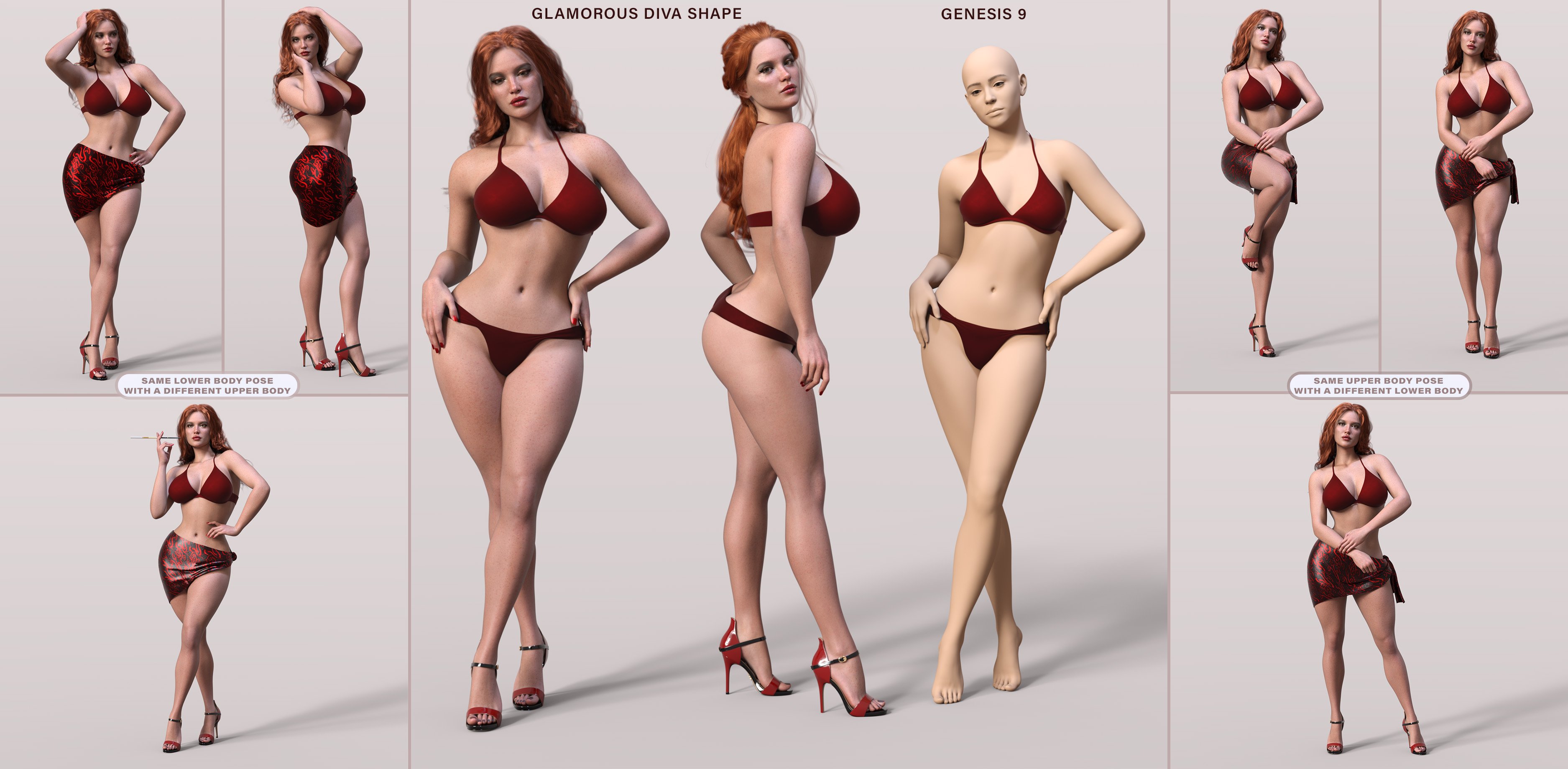 Z Glamorous Diva Shape and Pose Mega Set for Genesis 9 | Daz 3D