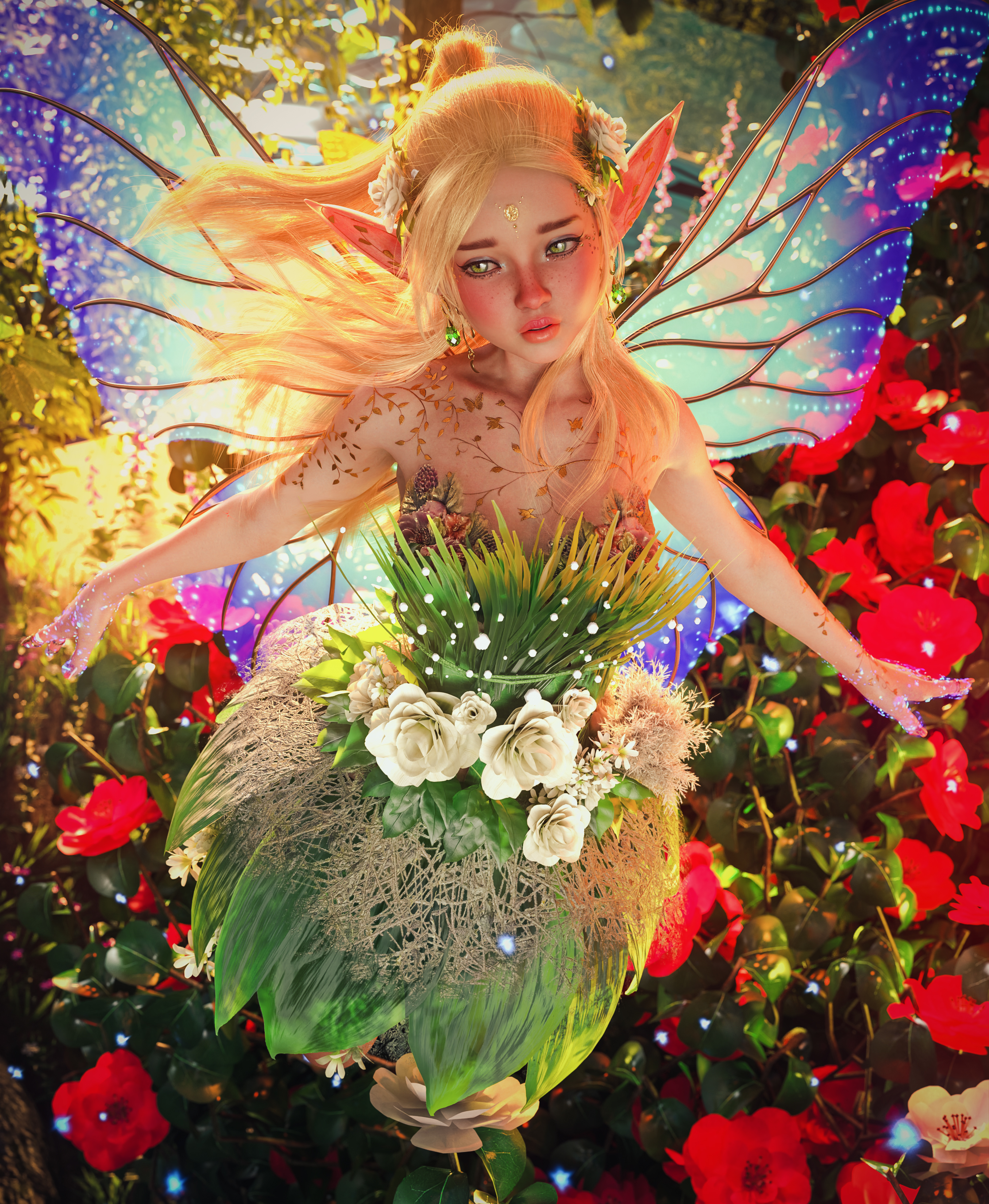 Feya Floral Fairy Outfit for Genesis 8, 8.1, and 9 | Daz 3D