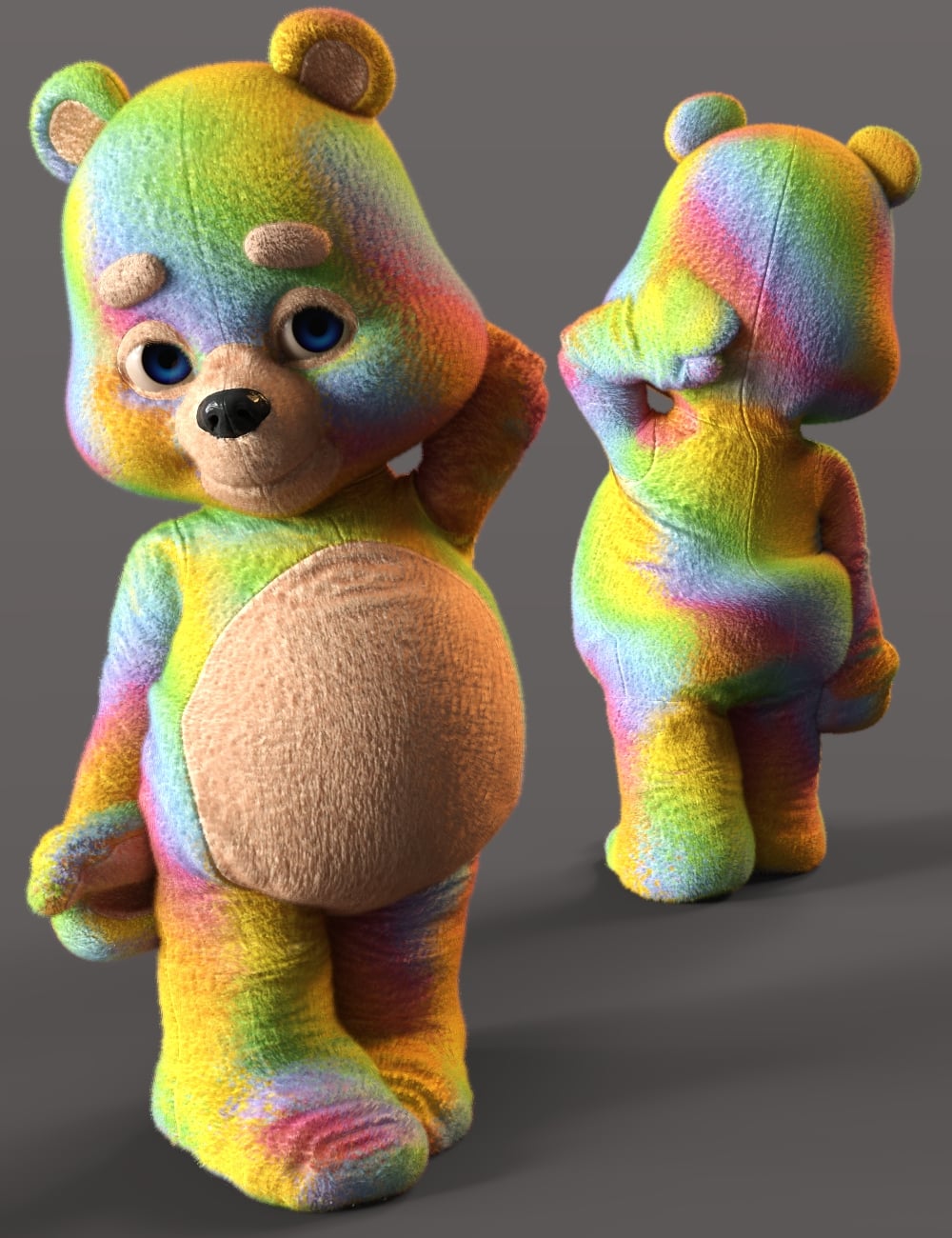 Bright and Fuzzy Textures for Teddy for Genesis 9 | Daz 3D