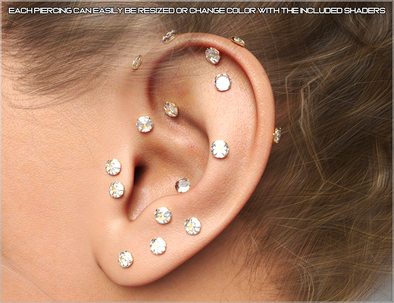 Piercings Pack for Genesis 9 | Daz 3D