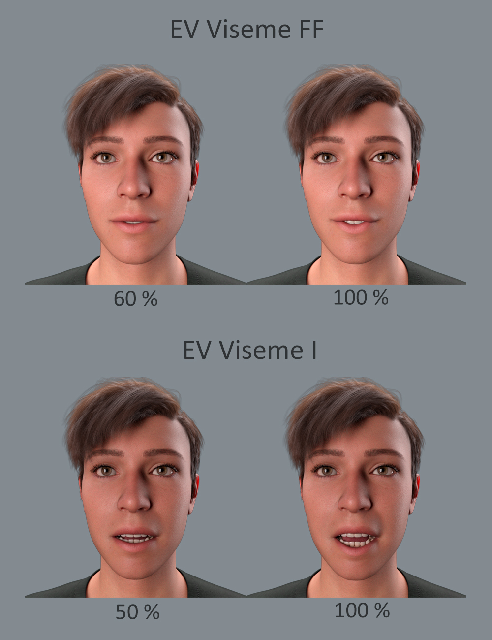 Emphasized Visemes for Genesis 9 | Daz 3D