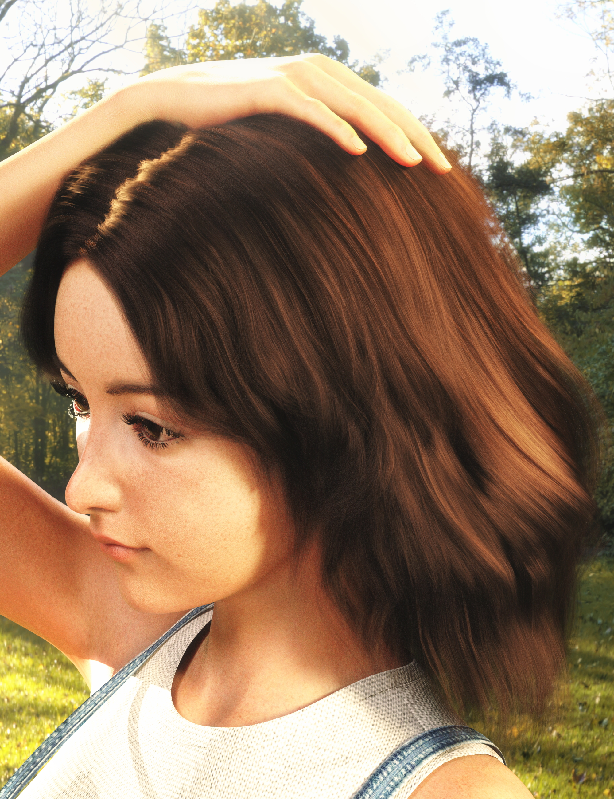 FE Female Linda Medium Hair for Genesis 8 and 8.1 Female | Daz 3D