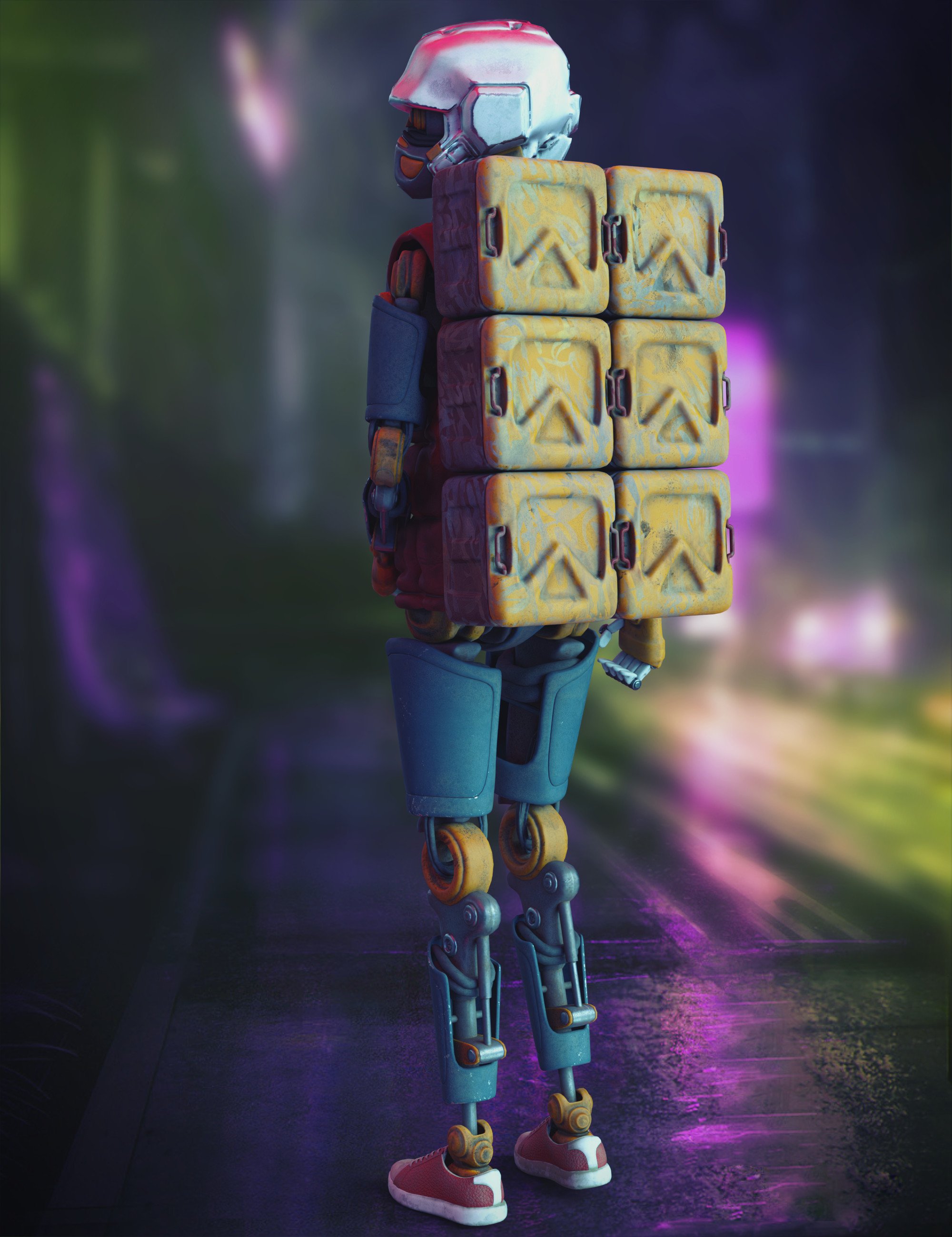 Cyberpunk Courier Robot Daz 3d