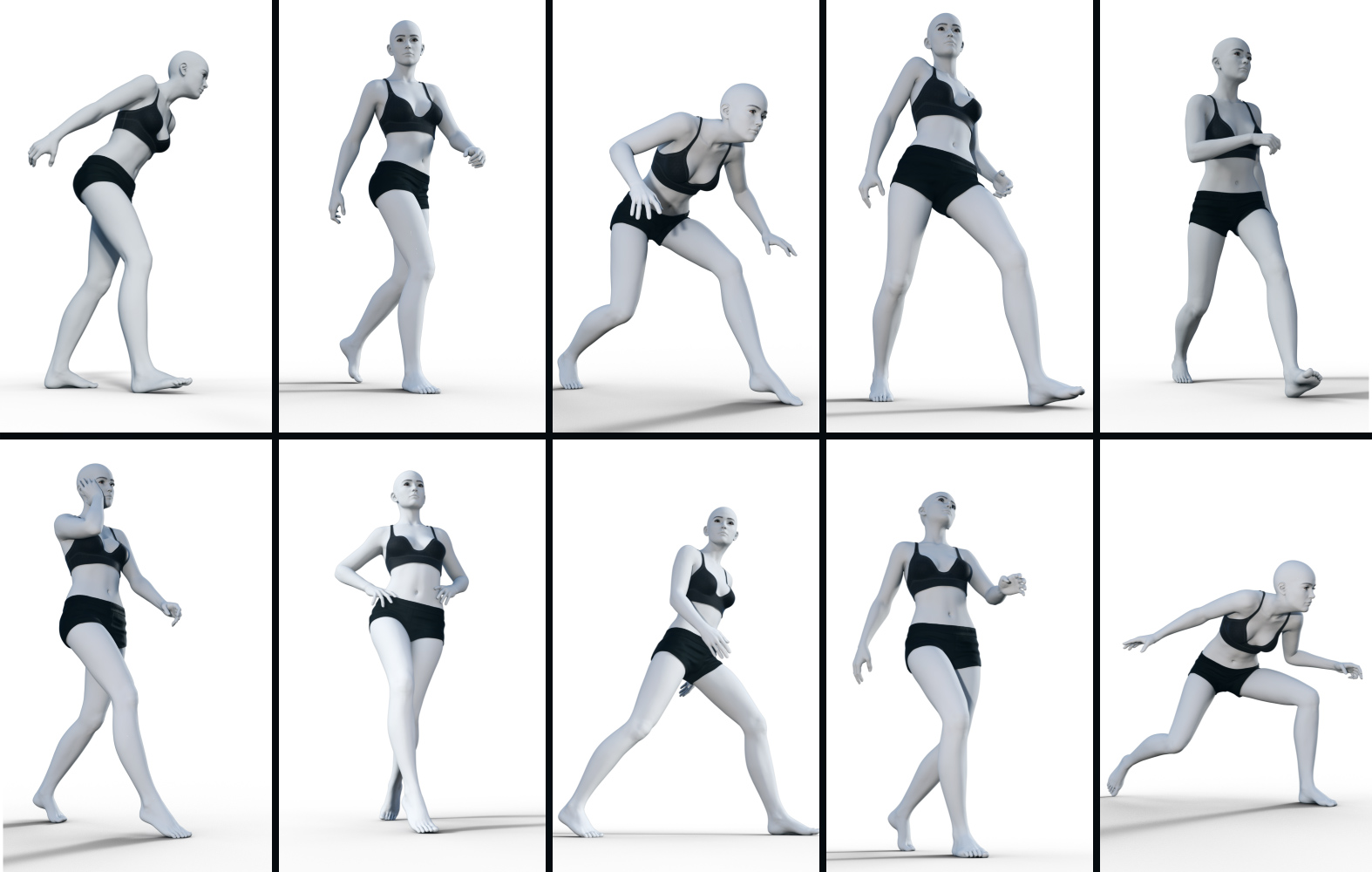 Mega Pose Set - Stand Walk Run for Genesis 9 | Daz 3D