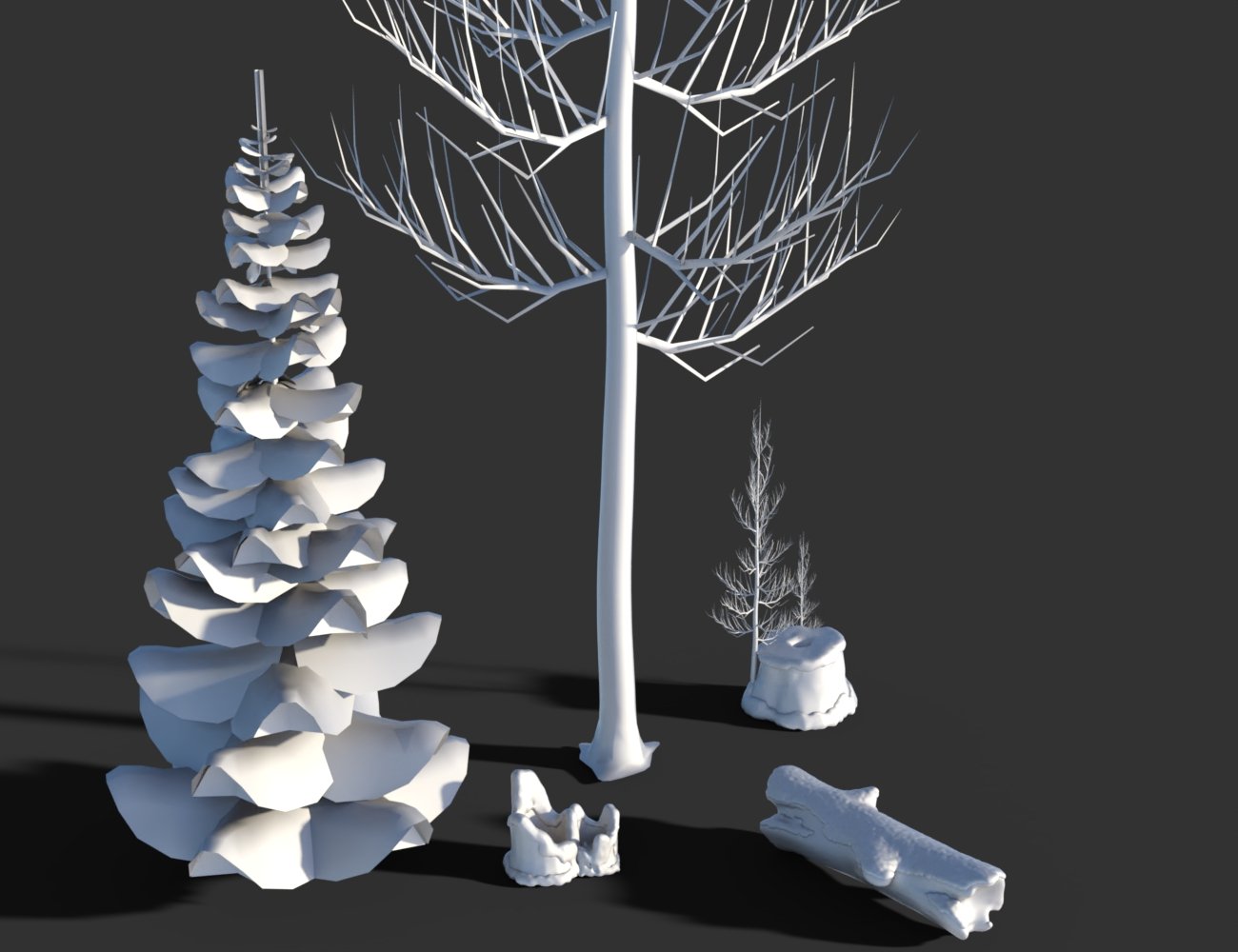 Winter Pine Forest Set Extras | Daz 3D