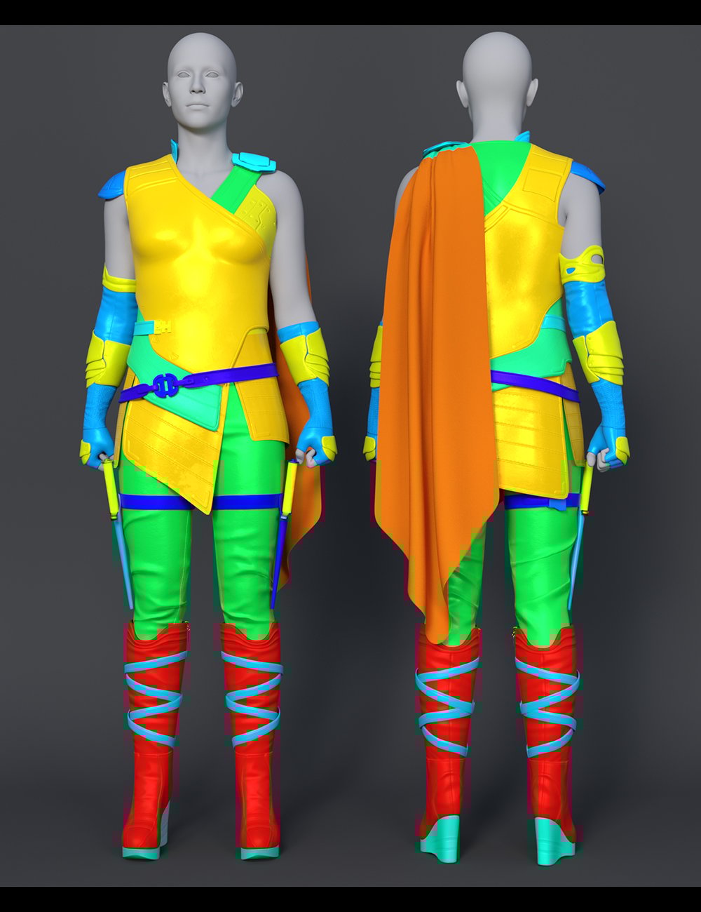 dForce Warrior Outfit for Genesis 9 | Daz 3D