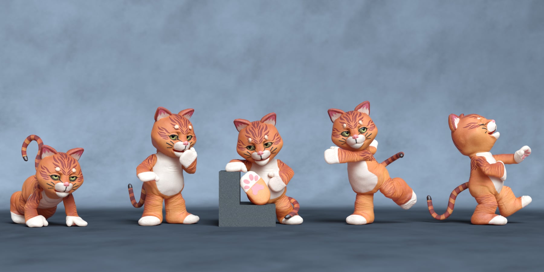 Kitty Kat Hierarchical Poses for FPE Plushies Kitty | Daz 3D