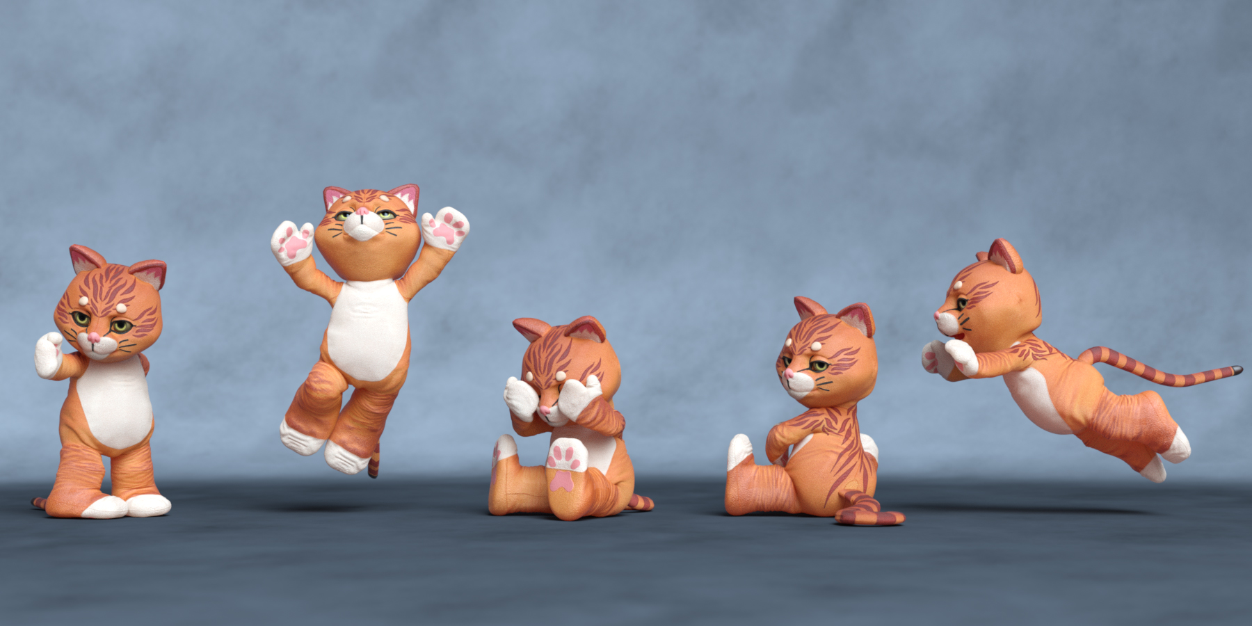 Kitty Kat Hierarchical Poses for FPE Plushies Kitty | Daz 3D