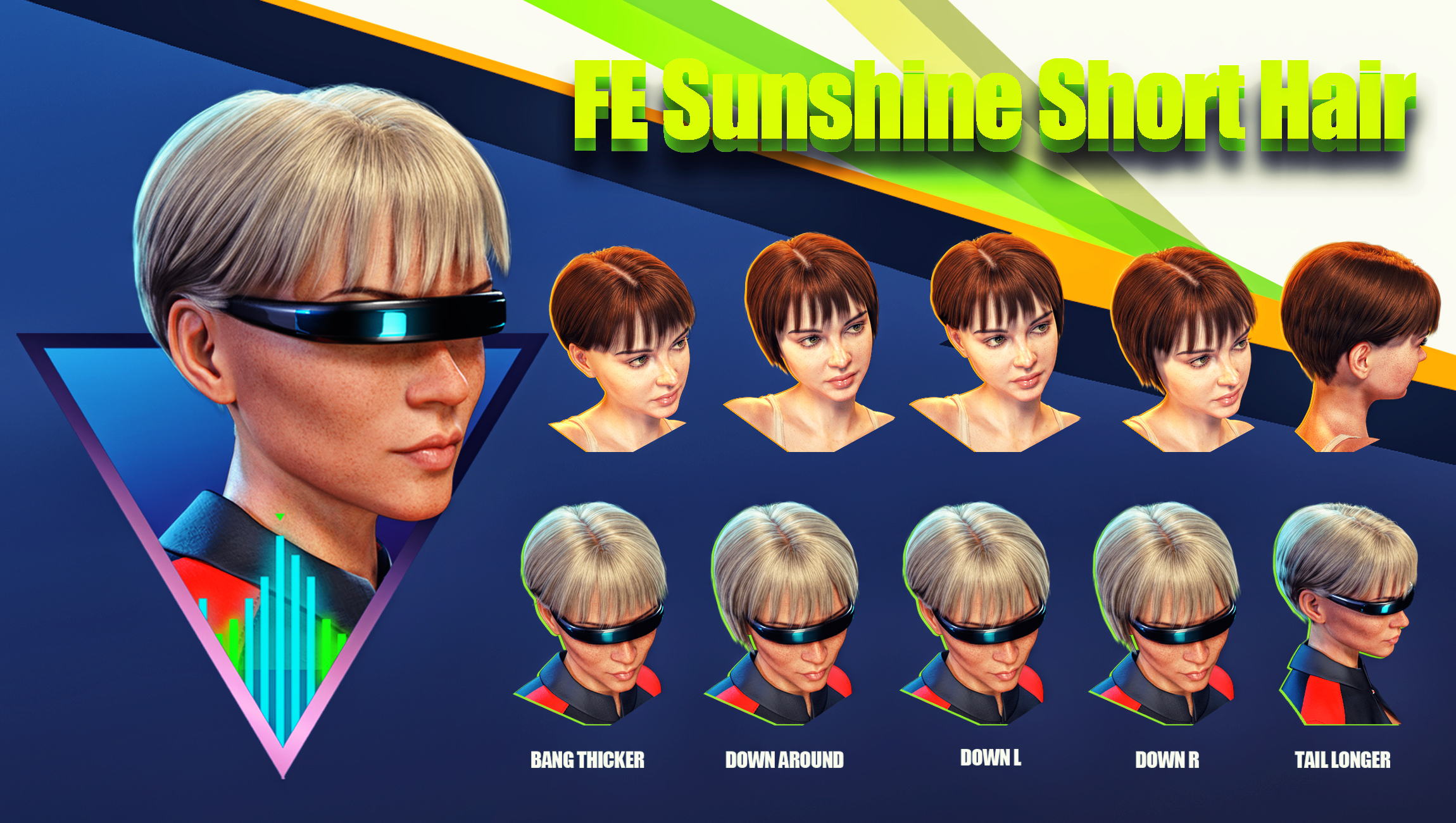 FE Sunshine Short Hair for Genesis 8 and 8.1 Female | Daz 3D