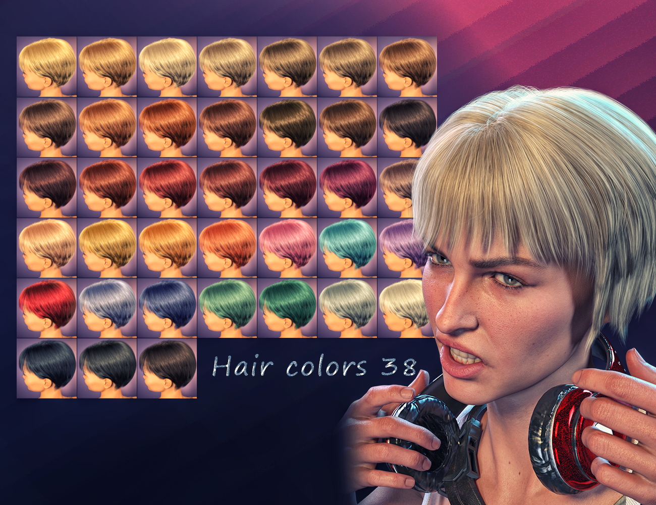 FE Sunshine Short Hair for Genesis 8 and 8.1 Female | Daz 3D