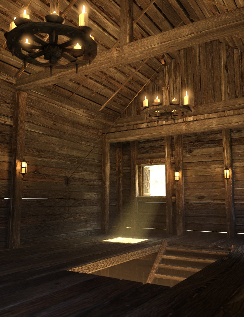 Wood Slat Houses 2 | Daz 3D