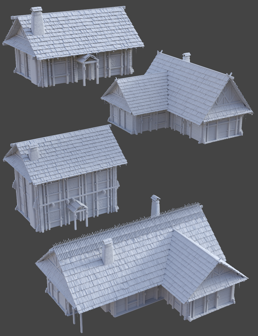 Wood Slat Houses 2 | Daz 3D
