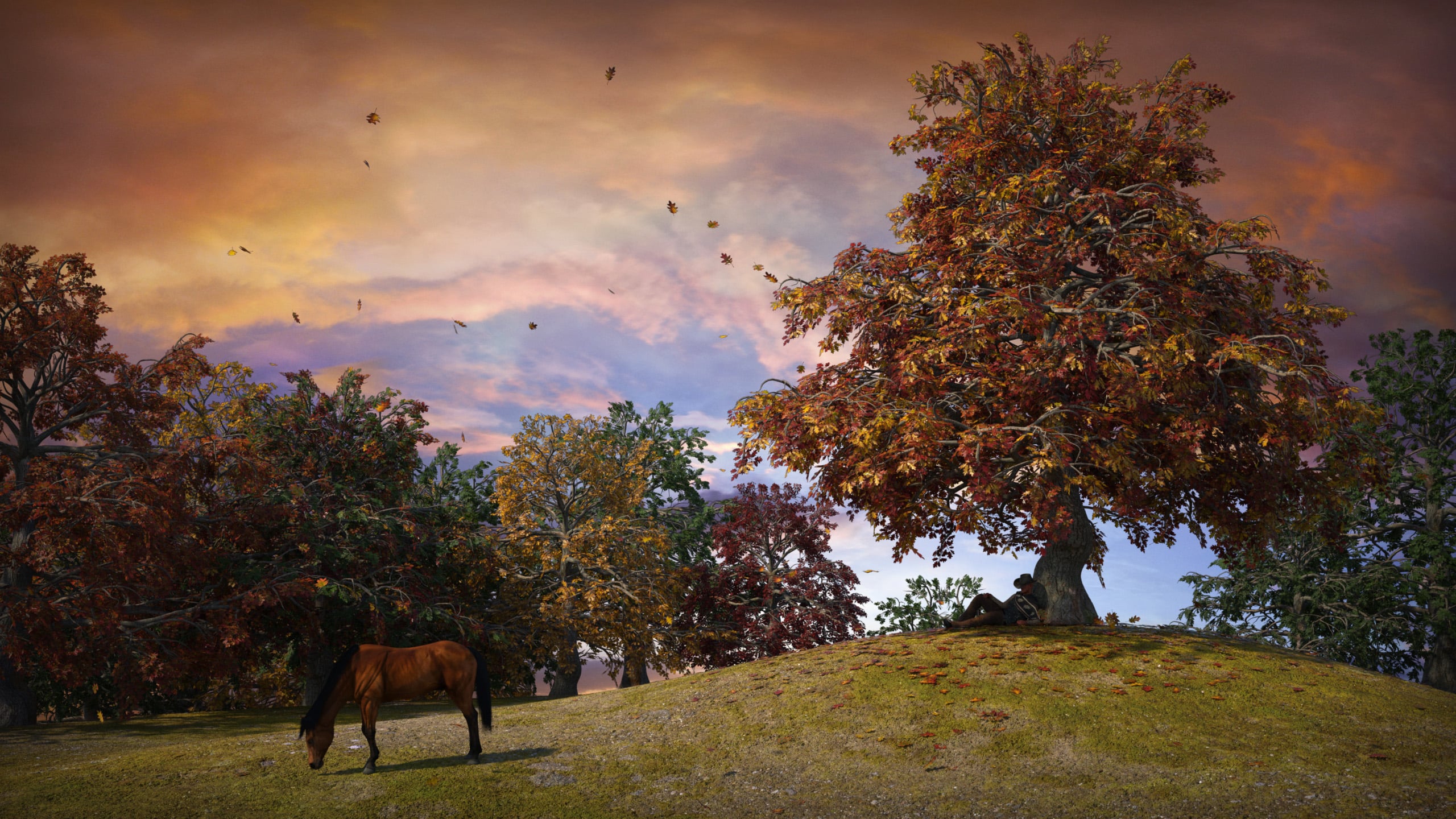 Red Oak Tree with dForce Leaves | Daz 3D
