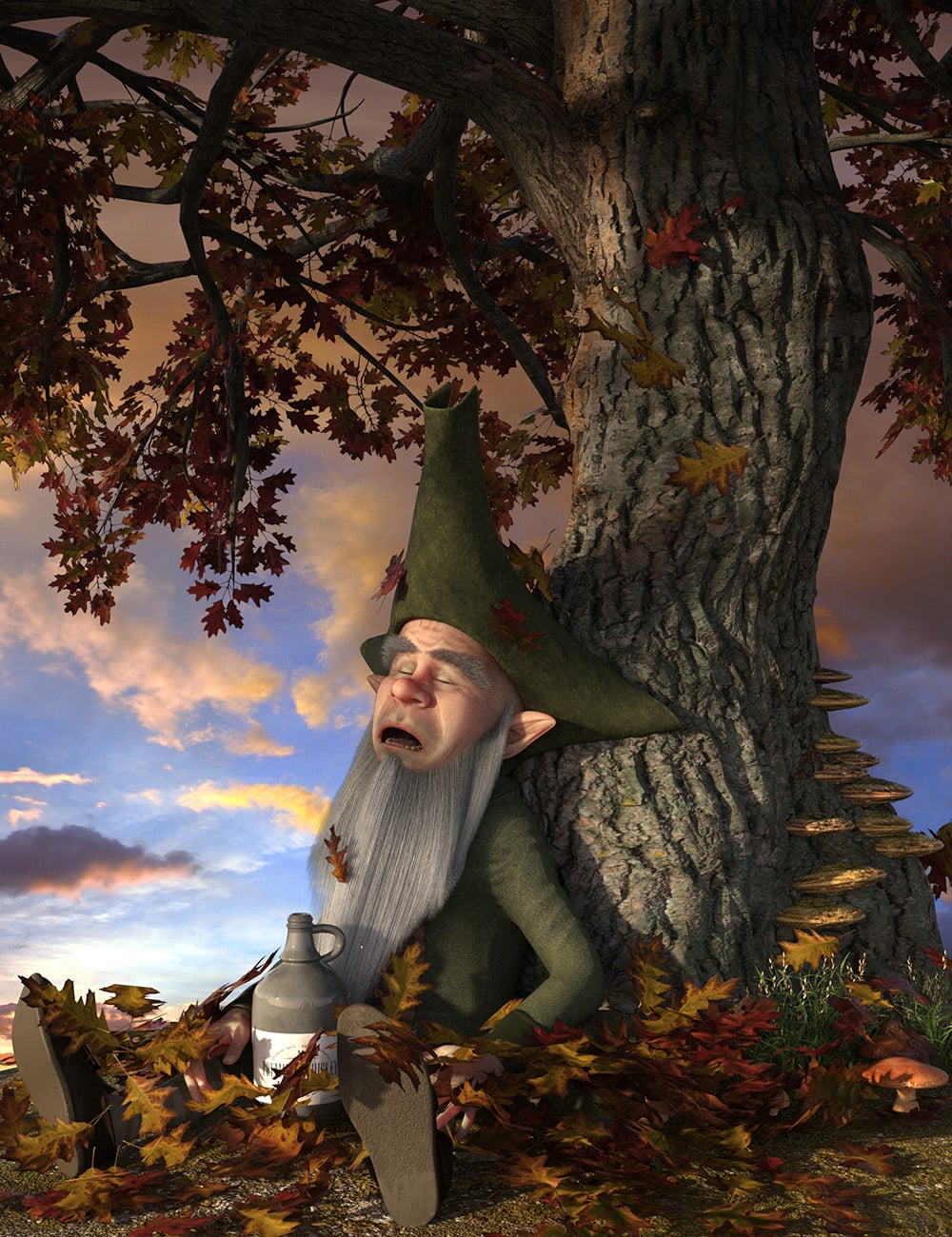 Red Oak Tree with dForce Leaves | Daz 3D