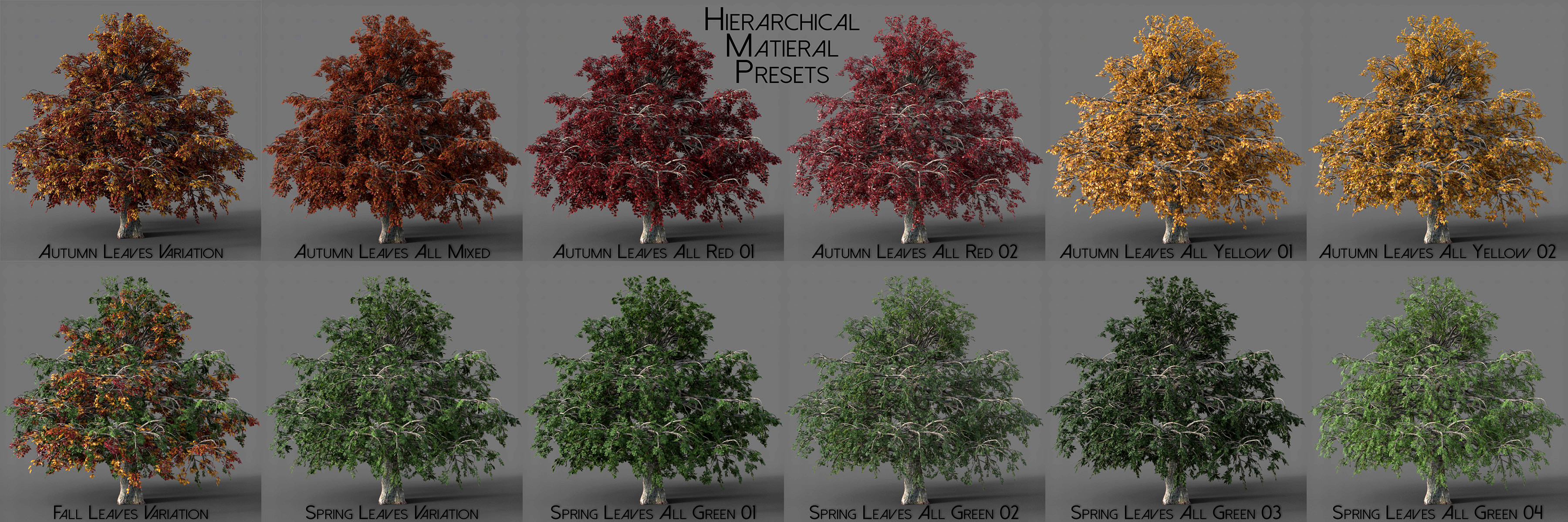Red Oak Tree with dForce Leaves | Daz 3D