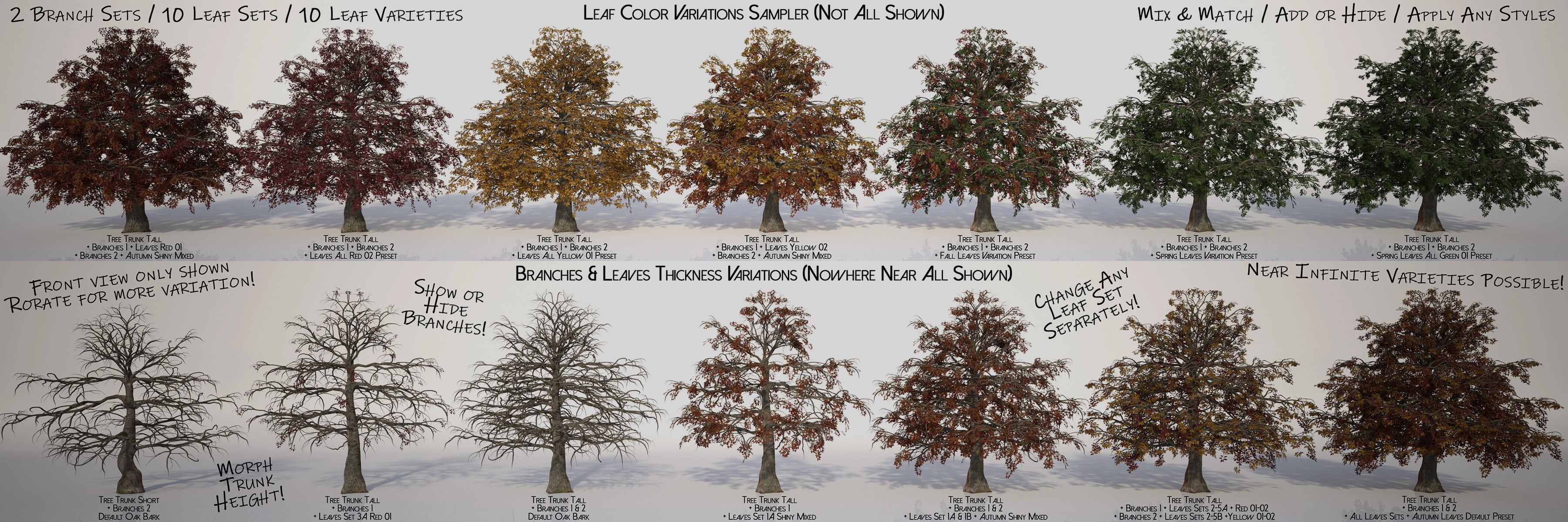 Red Oak Tree with dForce Leaves | Daz 3D