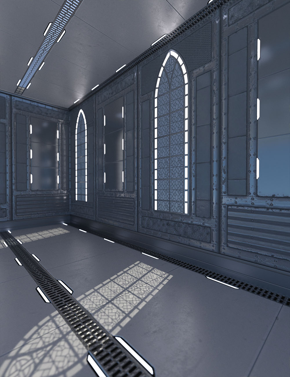 Medieval Sci-Fi Iray Wall Panel Shaders | Daz 3D