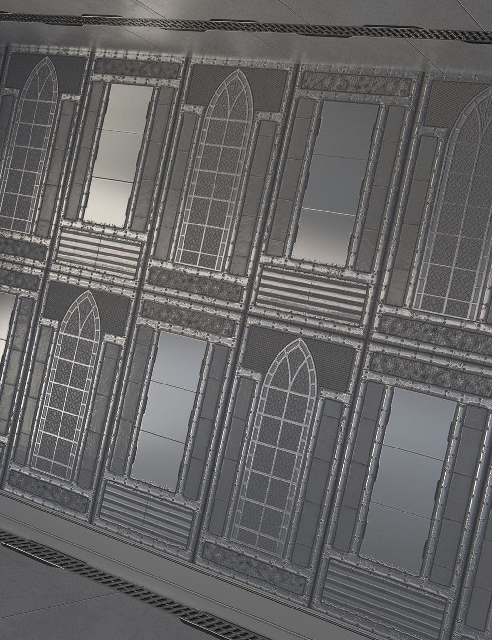 Medieval Sci-Fi Iray Wall Panel Shaders | Daz 3D
