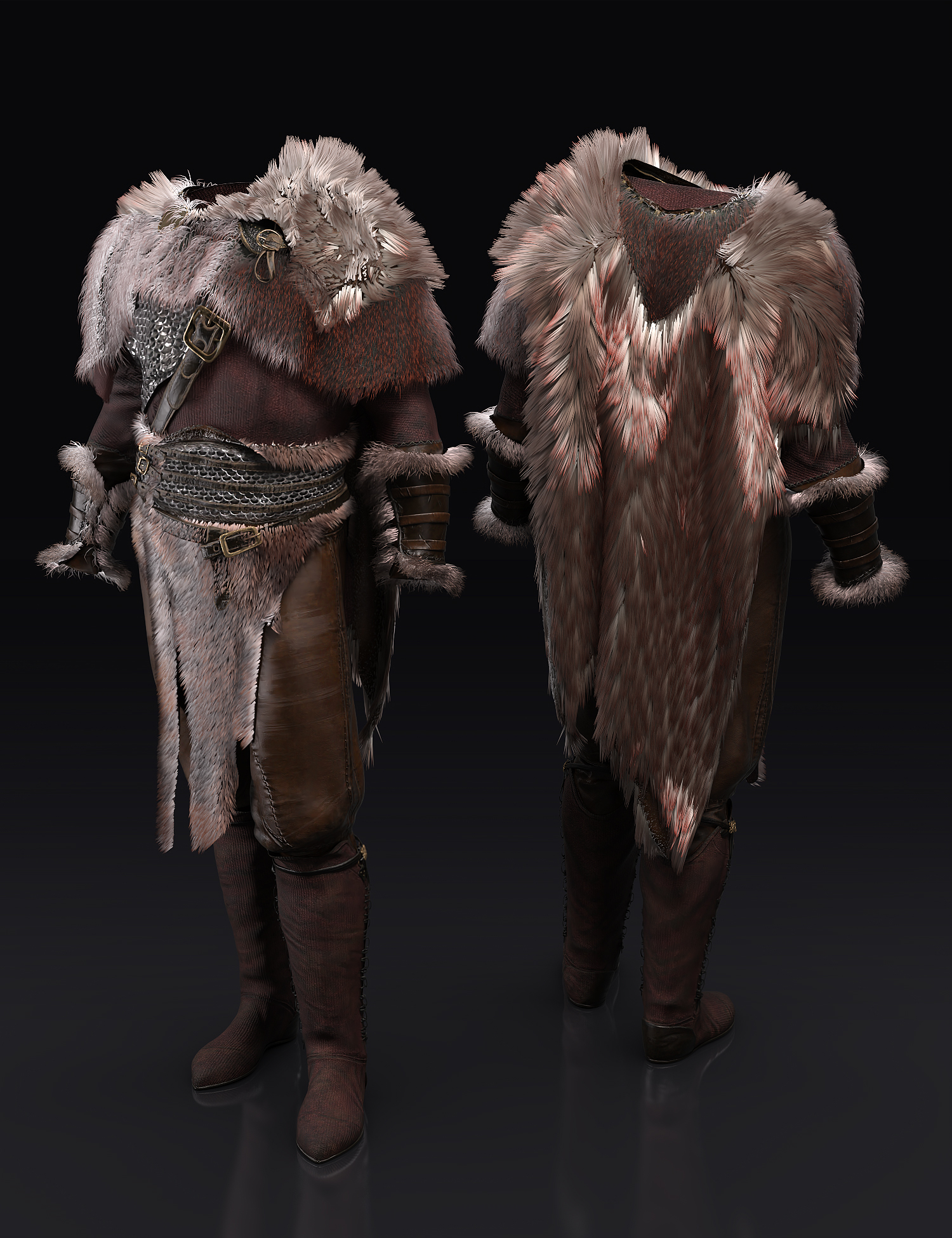 dForce Wolfskin Viking Outfit Textures | Daz 3D