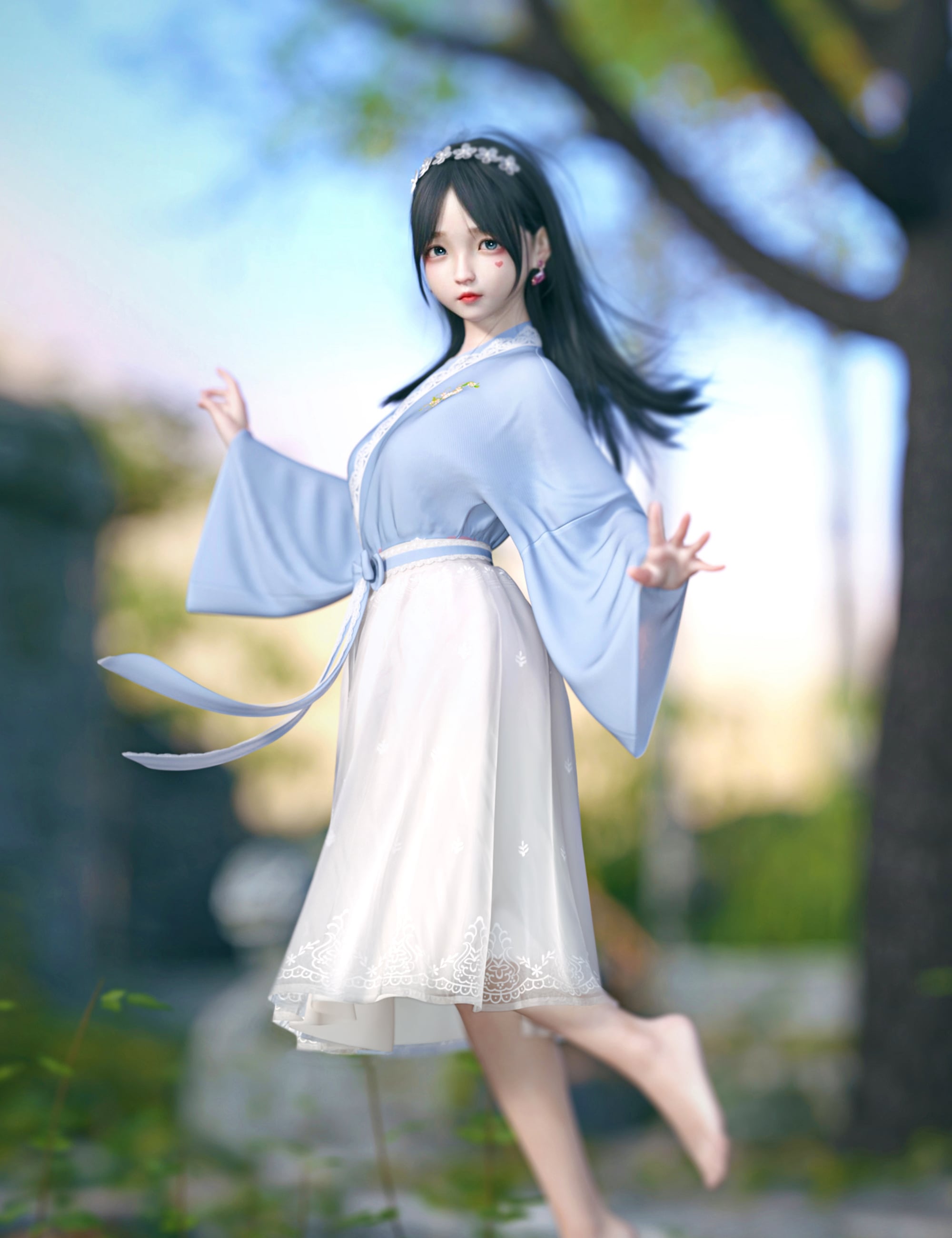 dForce SU Hanfu for Genesis 9, 8, and 8.1 | Daz 3D