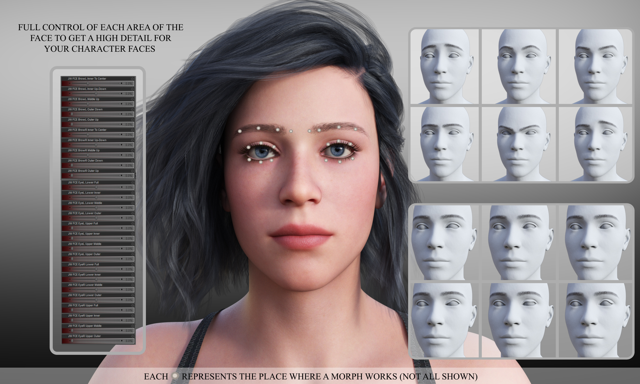 JW Face Control Expansion for Genesis 9 | Daz 3D
