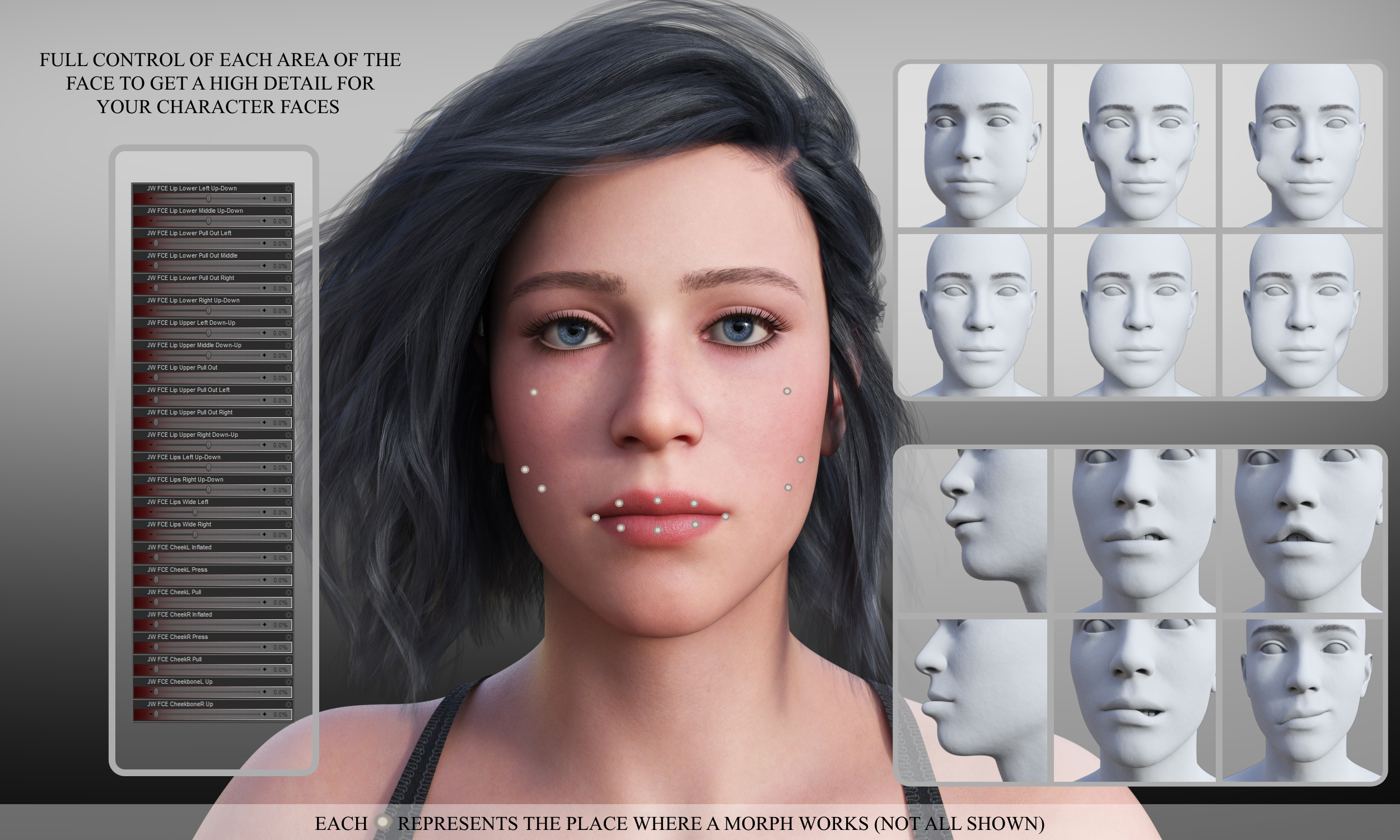 JW Face Control Expansion for Genesis 9 | Daz 3D