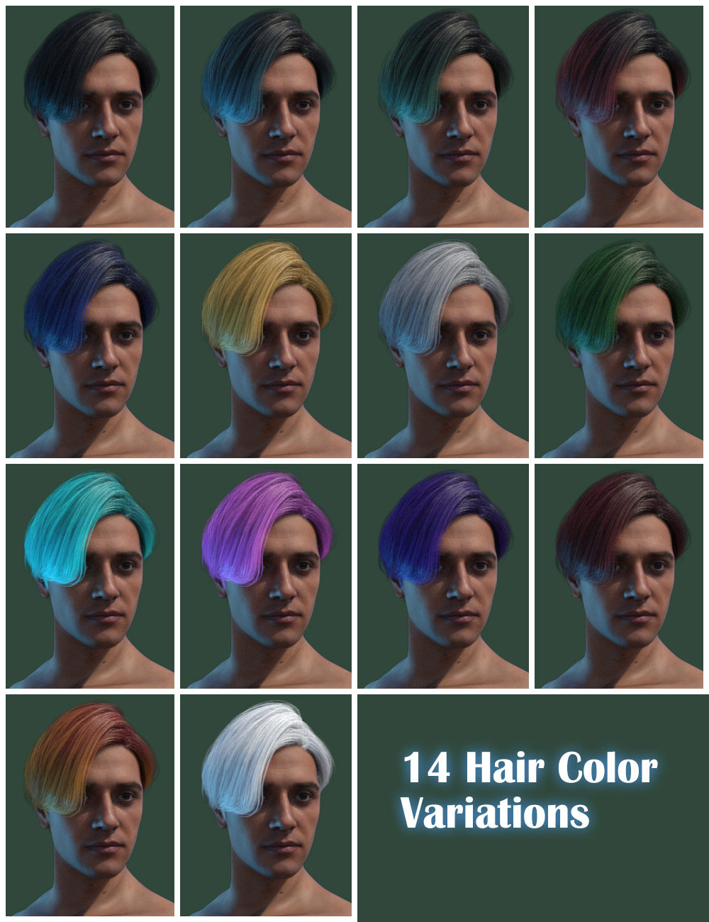 JL Hair 006 - Leon Hair for Genesis 9 | Daz 3D