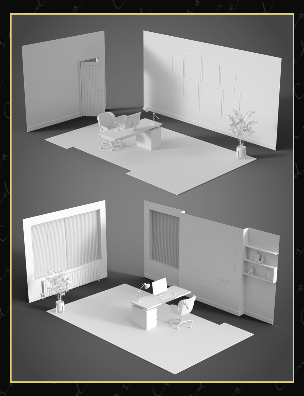 The Minimalist Home Office | Daz 3D